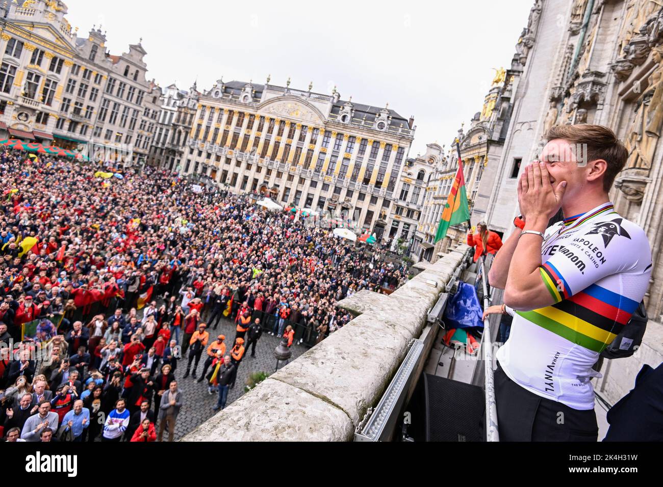 Belgian new world champion Remco Evenepoel pictured during the ...