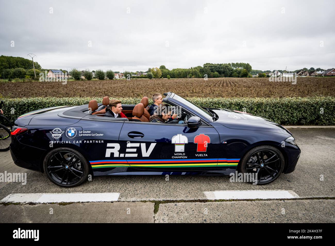 Remco Evenepoel and his partner Oumaima Oumi Rayane pictured during a ...