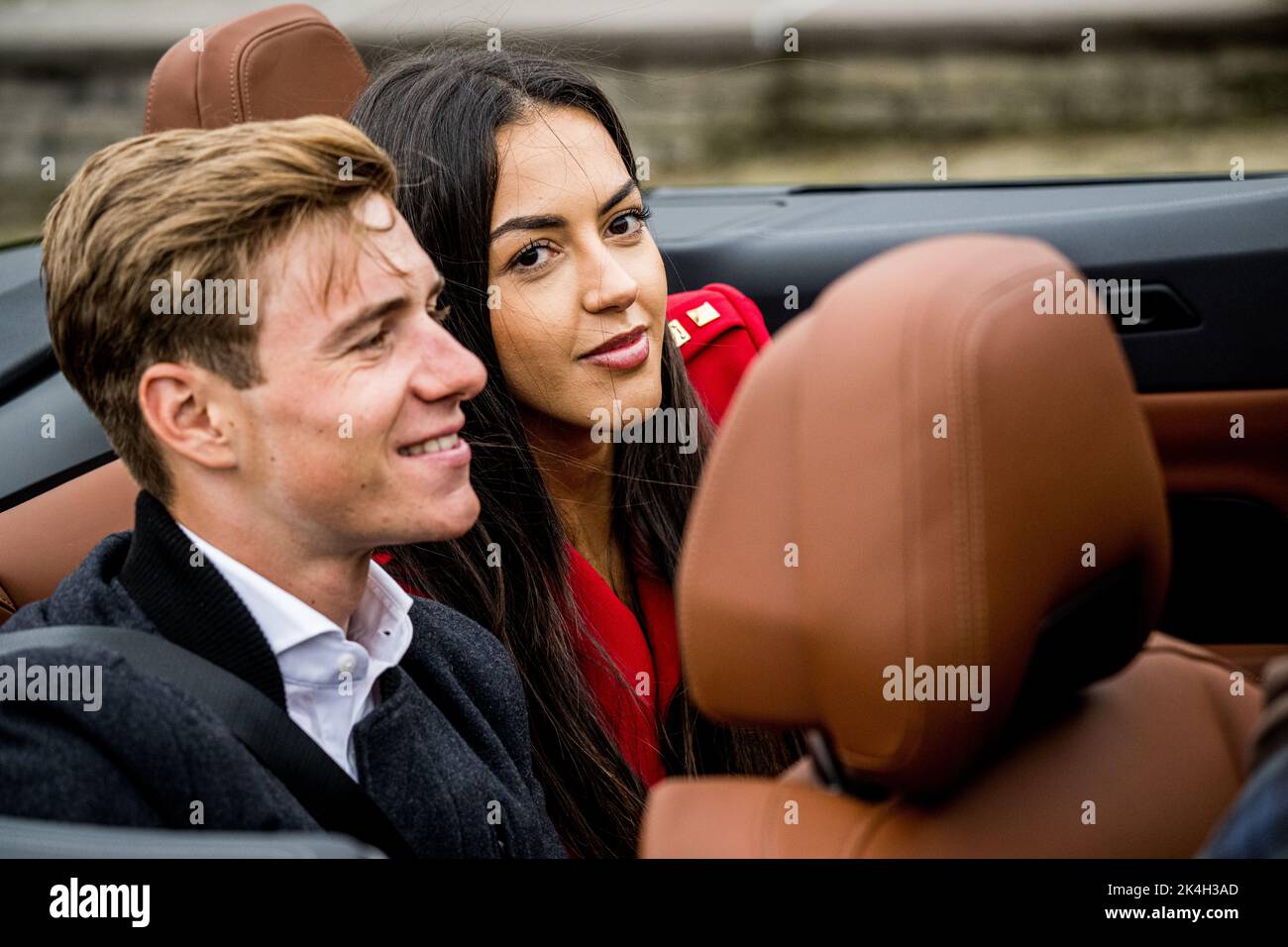 Remco Evenepoel and his partner Oumaima Oumi Rayane pictured during a ...