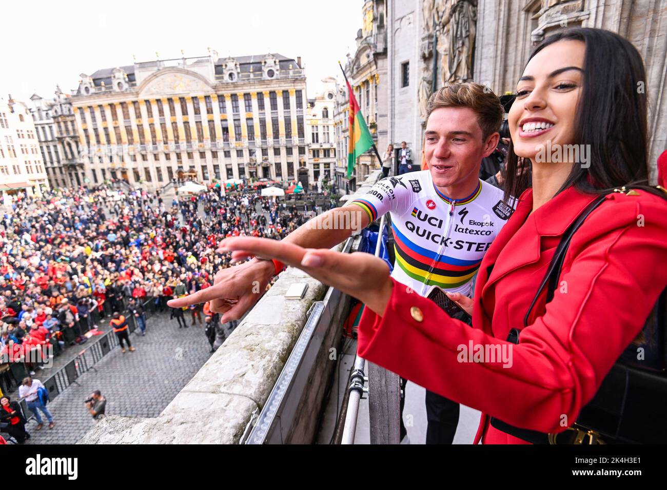 Remco Evenepoel and his partner Oumaima Oumi Rayane pictured at the ...