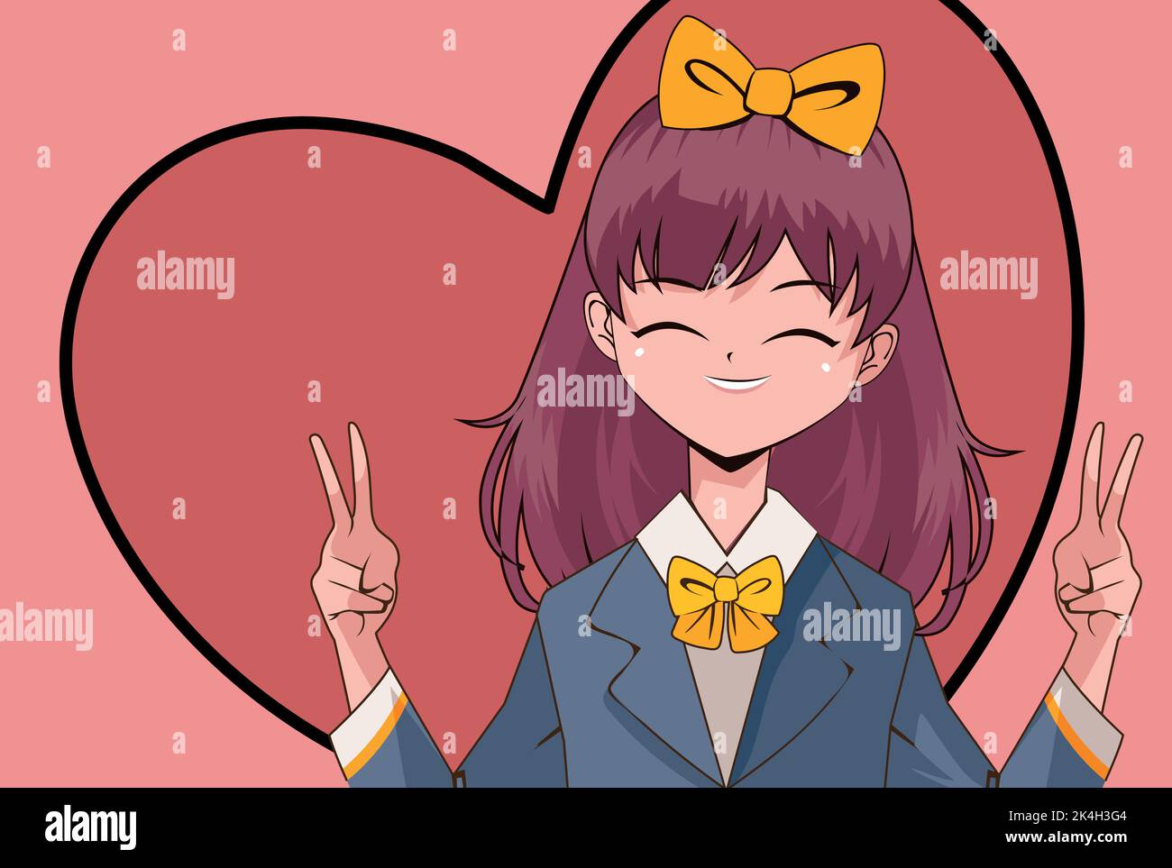 anime teen female Stock Vector Image & Art - Alamy