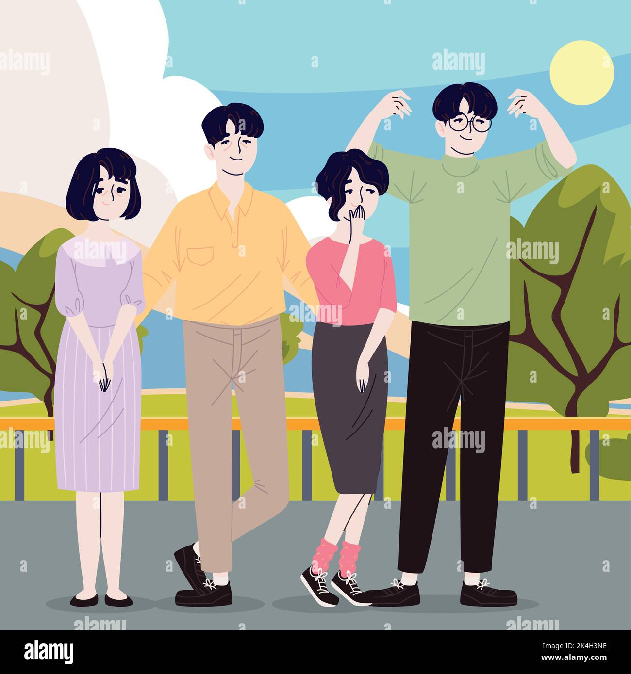 korean family characters Stock Vector Image & Art - Alamy