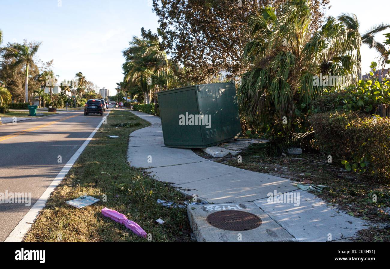 Naples, Florida, USA - September 28, 2022: NEWS – Power box pushed ...