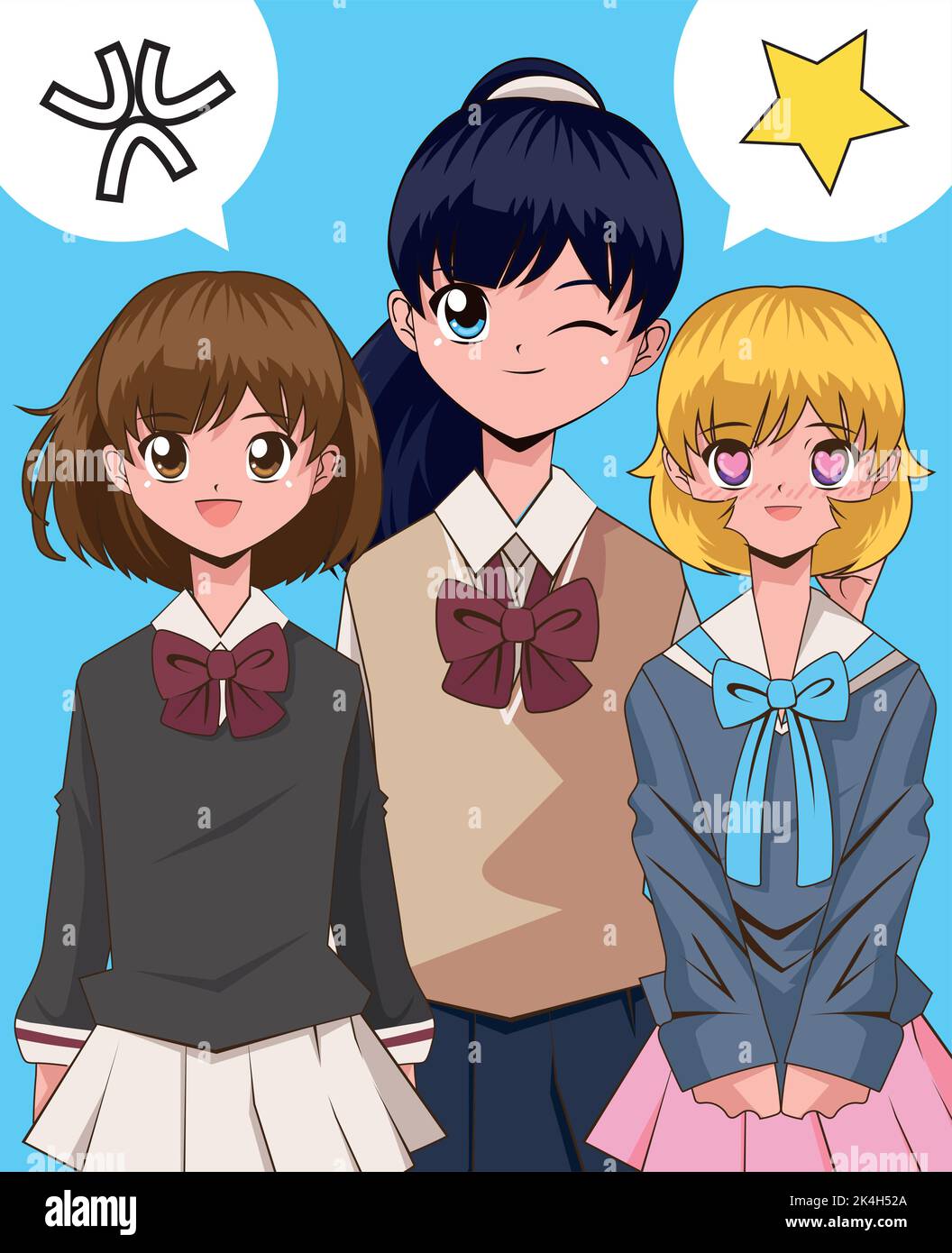 anime girls comic design Stock Vector Image & Art - Alamy