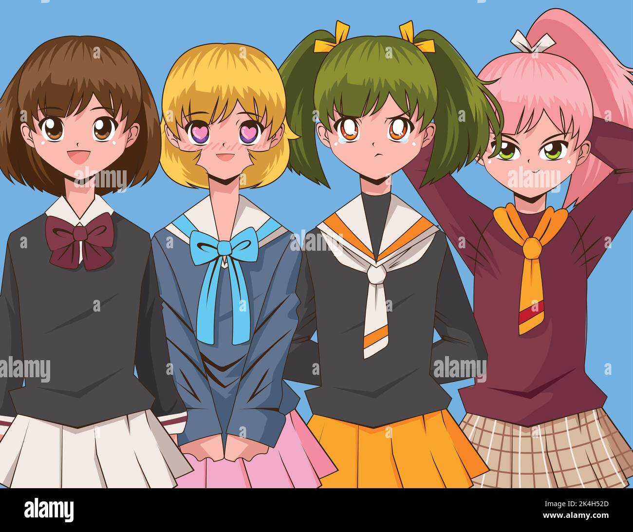 anime cute women Stock Vector Image & Art - Alamy