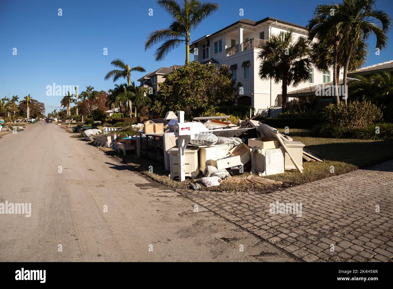 Naples, Florida, USA - September 28, 2022: NEWS – Debris including ...