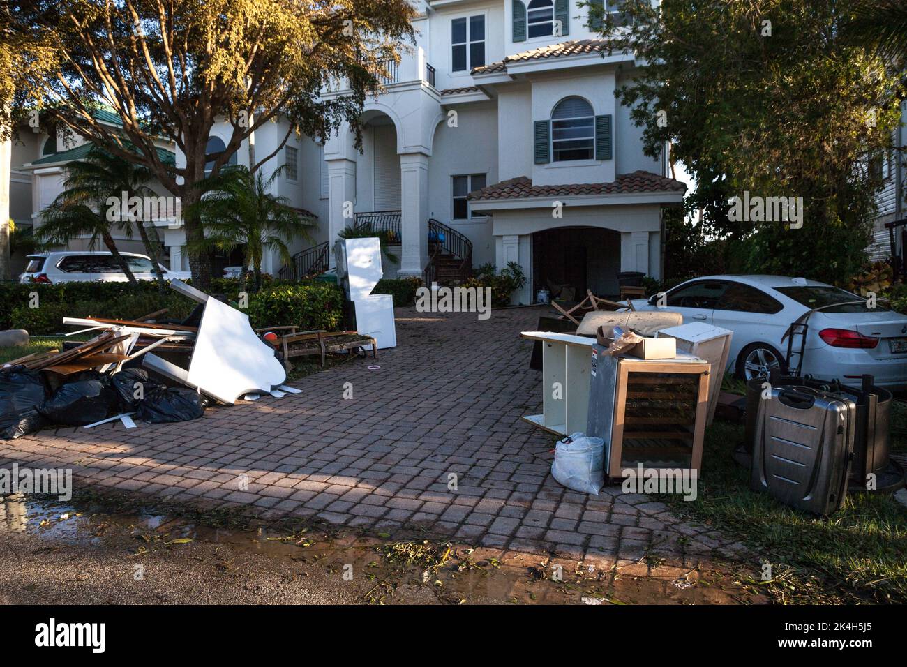 Naples, Florida, USA - September 28, 2022: NEWS – Debris including ...