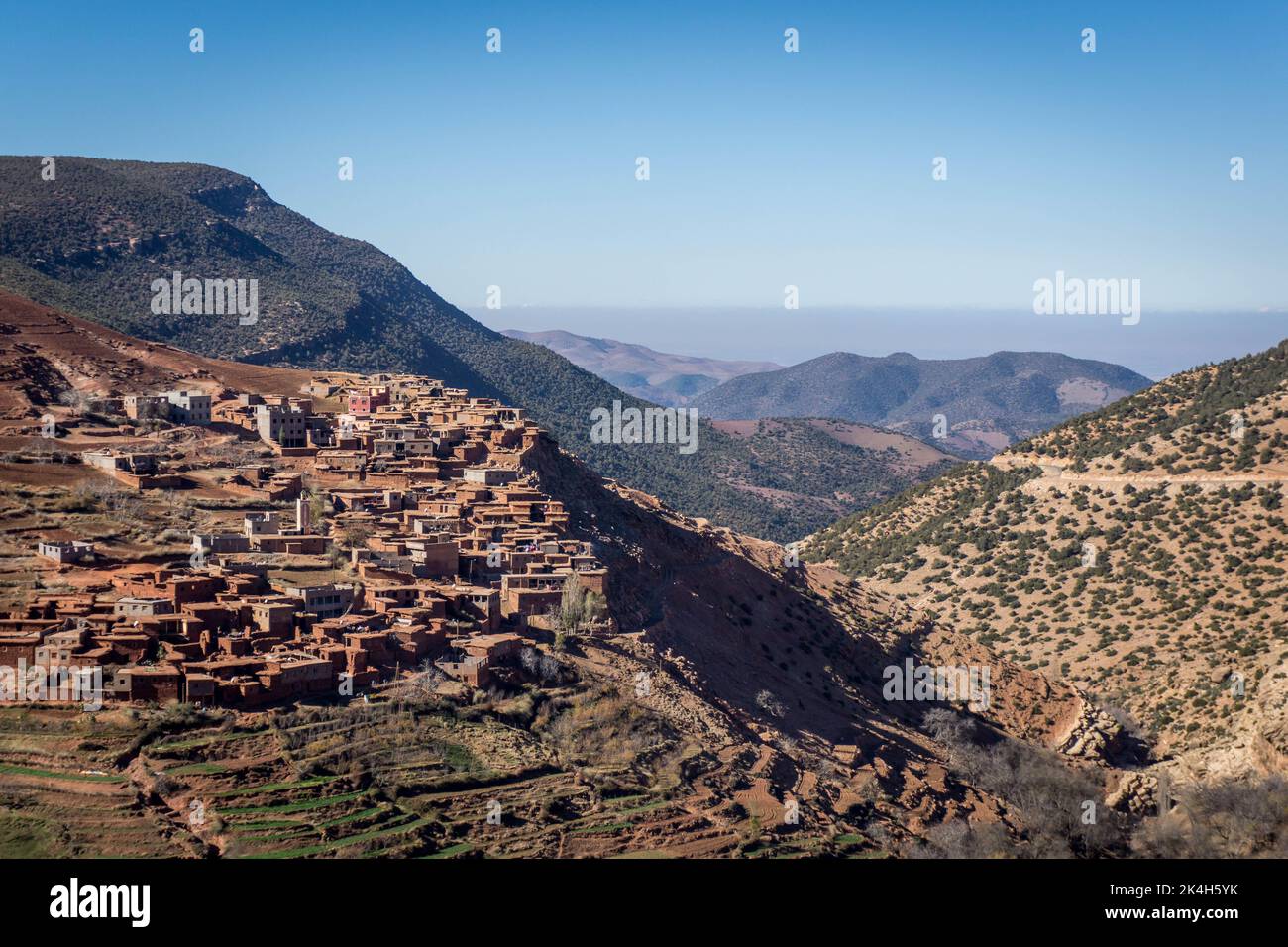 A high-angle shot of the beautiful Atlas Mountains in Marrakesh ...