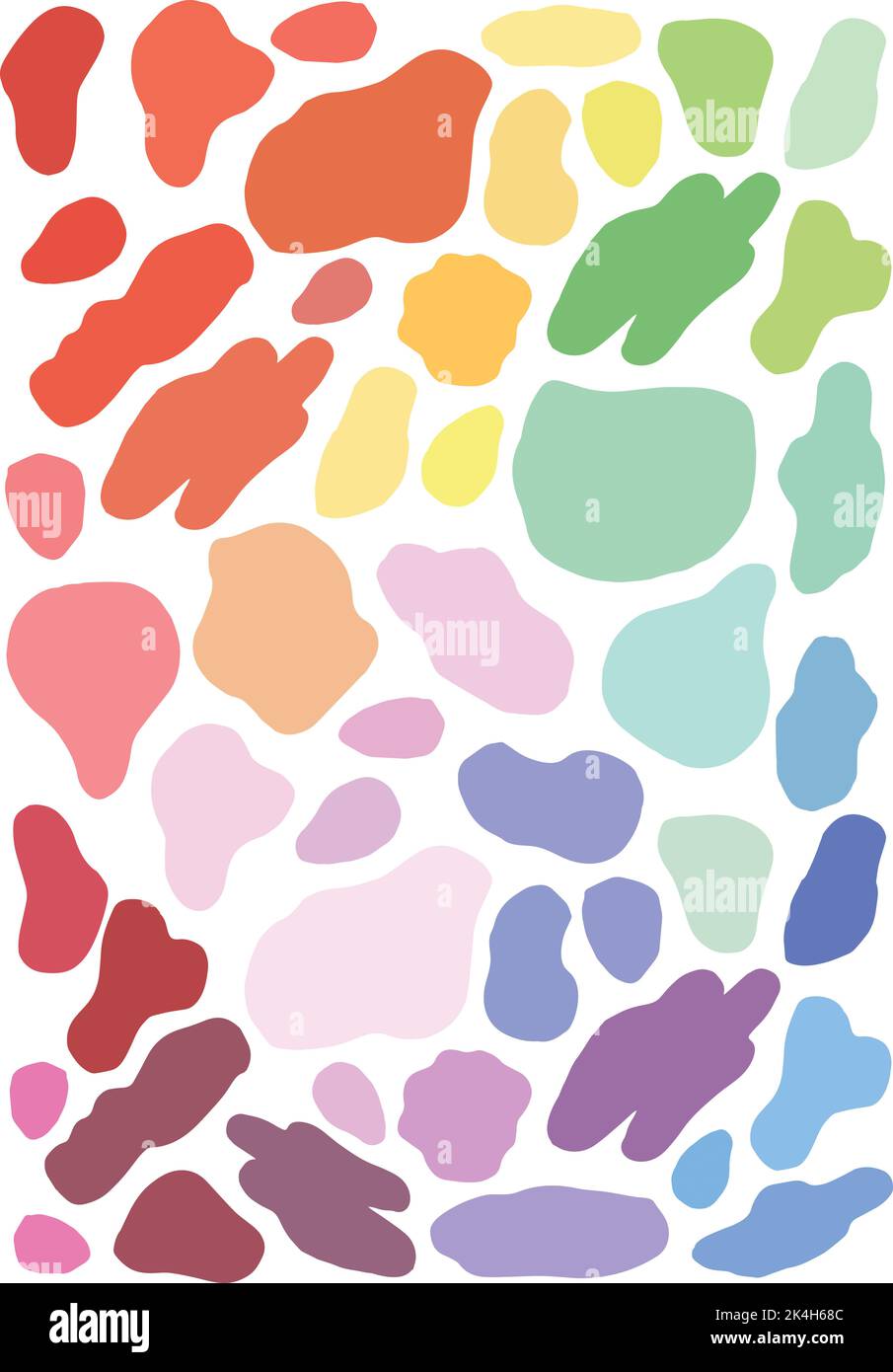 Abstract illustration of multicolor paint stains against white ...