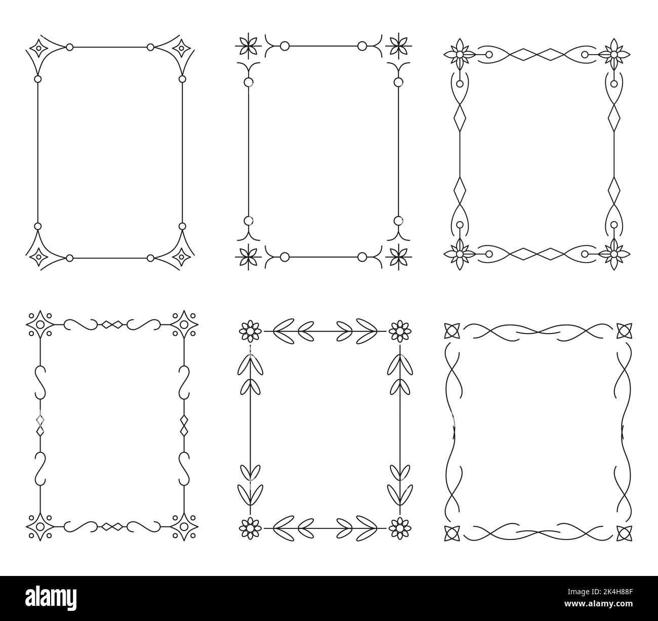 Divider vintage calligraphic frames. Decorative retro frame set ...