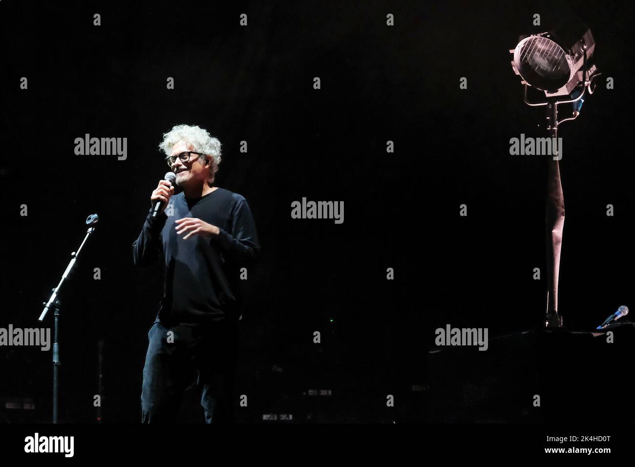 The Italian singer songwriter Niccolo' Fabi sings on a stage for “Arena ...