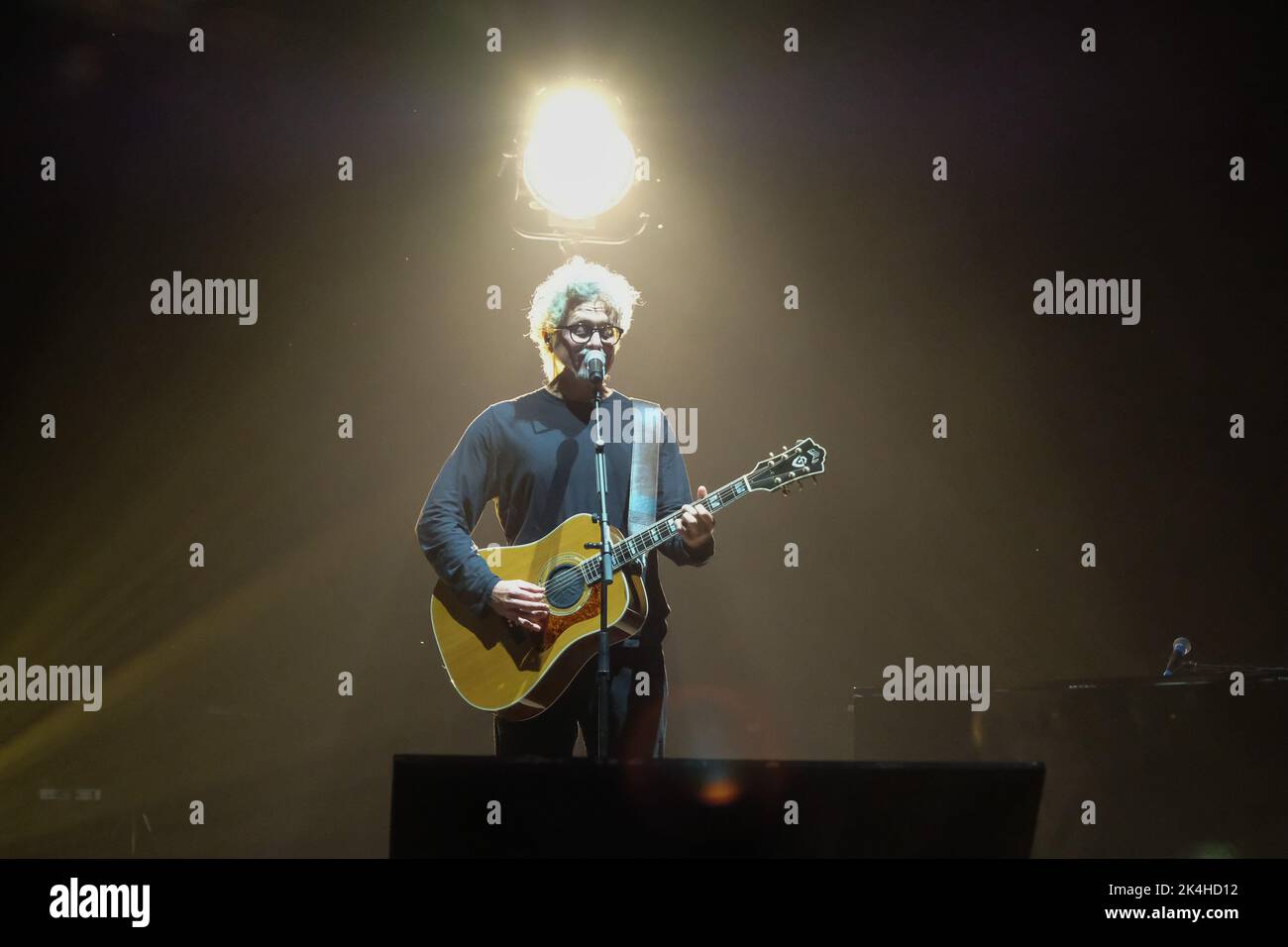 The Italian singer songwriter Niccolo' Fabi sings on a stage for “Arena ...