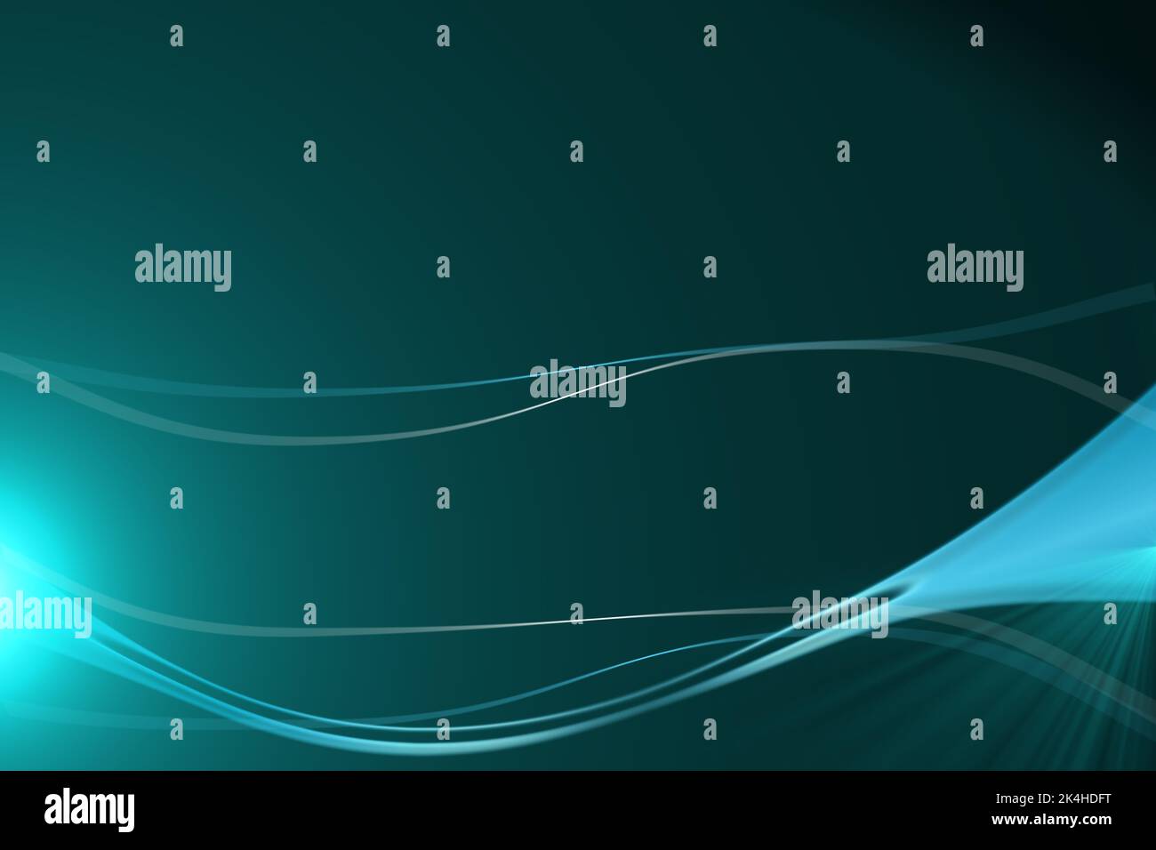 Abstract illustration of blue glowing digital waves against blue ...