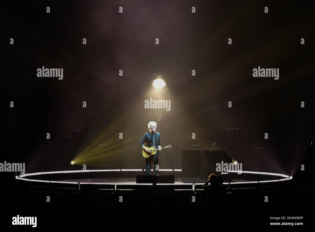 The Italian singer songwriter Niccolo' Fabi sings on a stage for “Arena ...