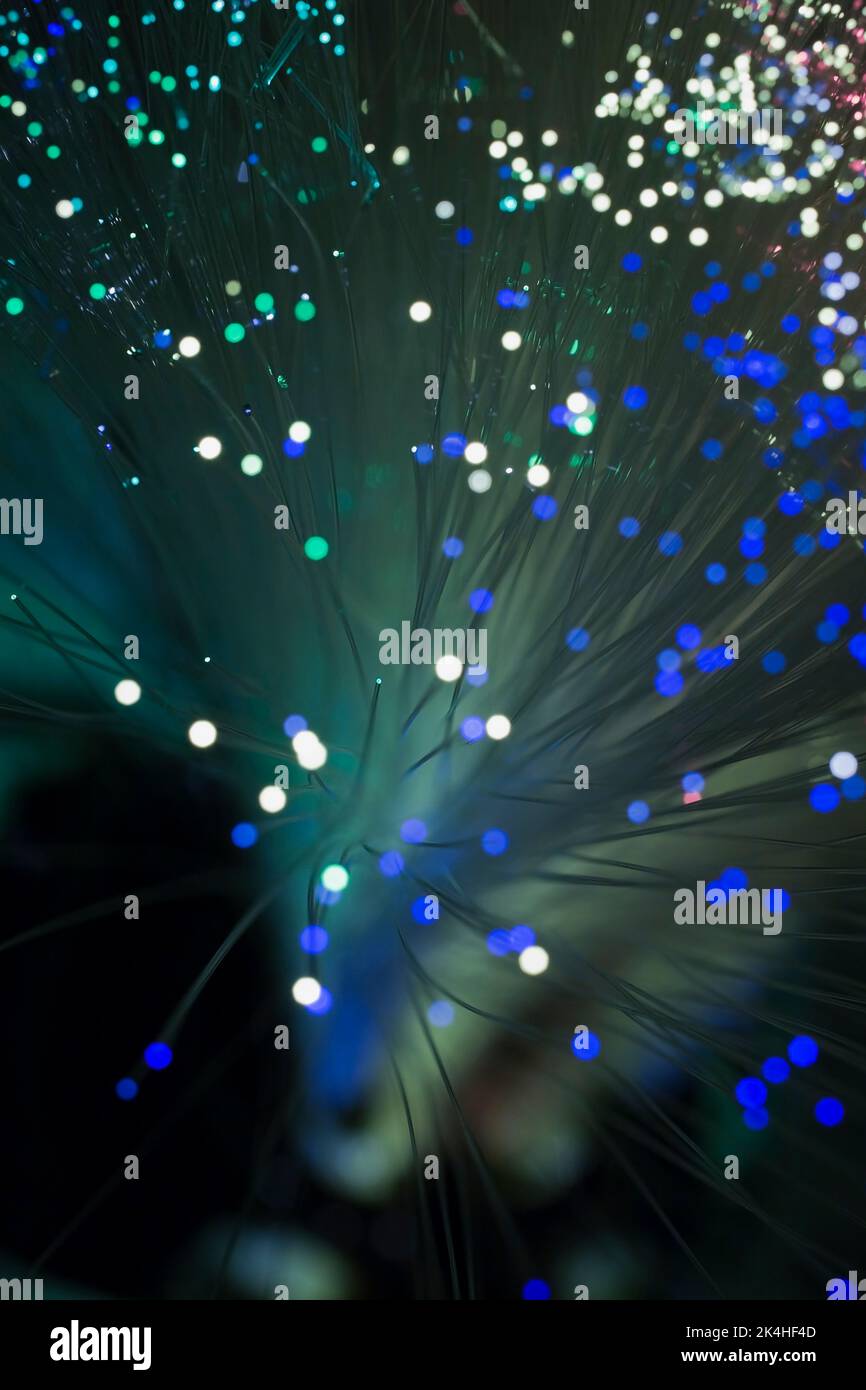 Illuminated fibre optic strands Stock Photo - Alamy