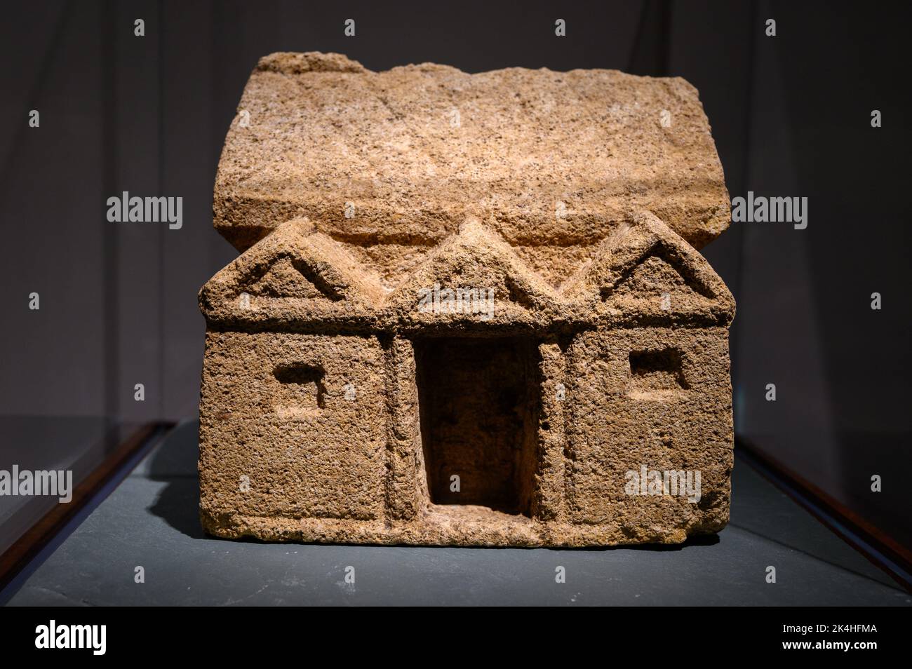 Two models of houses of the Gallo-Roman vicus of Titelberg. 2nd century ...