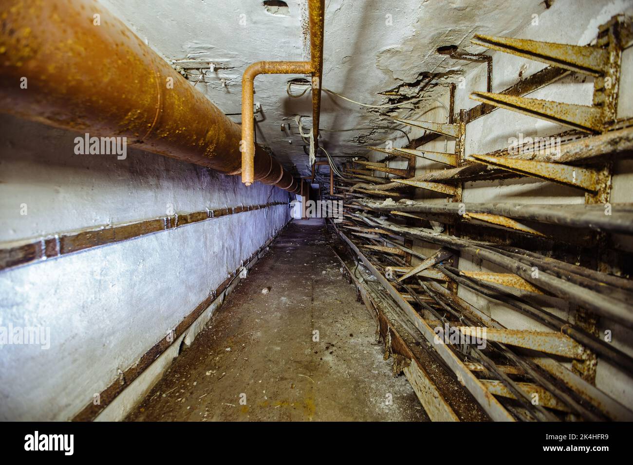 Electrical cables in the underground technical tunnel Stock Photo - Alamy
