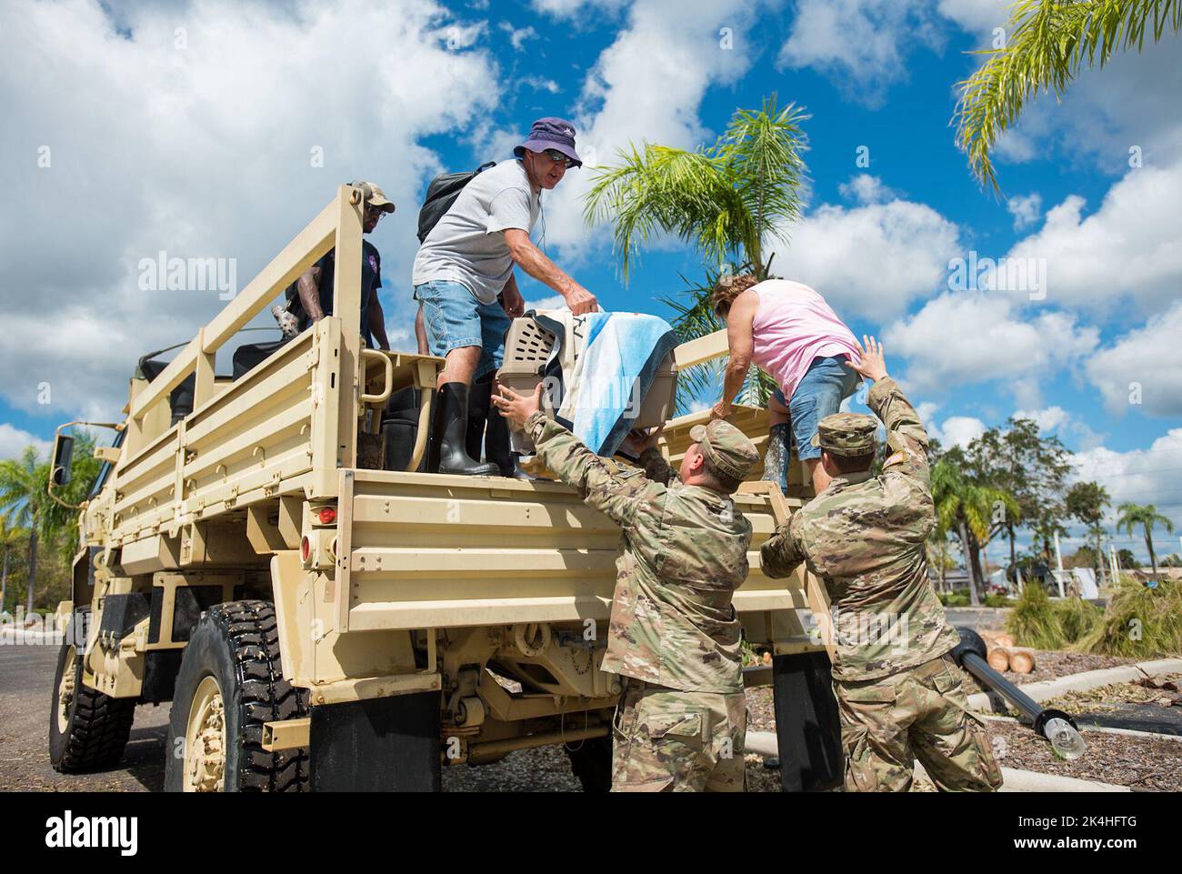 North Port, Florida, USA. 1st Oct, 2022. Soldiers from the National ...