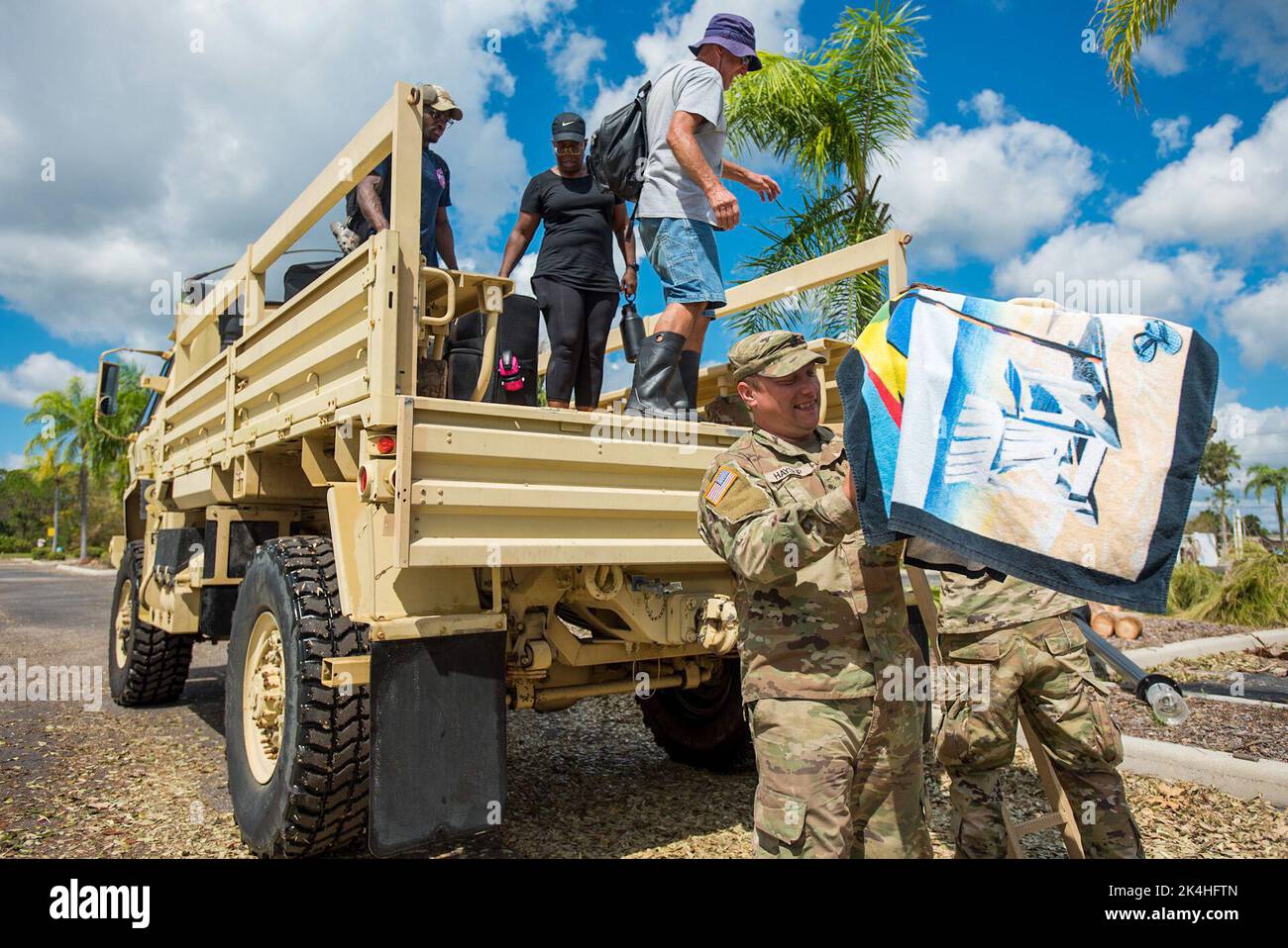 North Port, Florida, USA. 1st Oct, 2022. Soldiers from the National ...