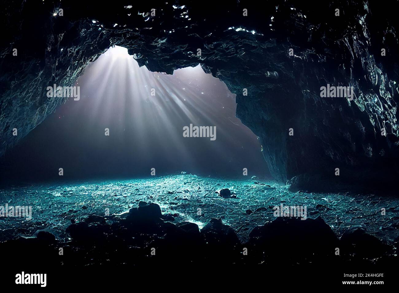 Silhouette fish underwater landscape vector hi-res stock photography ...