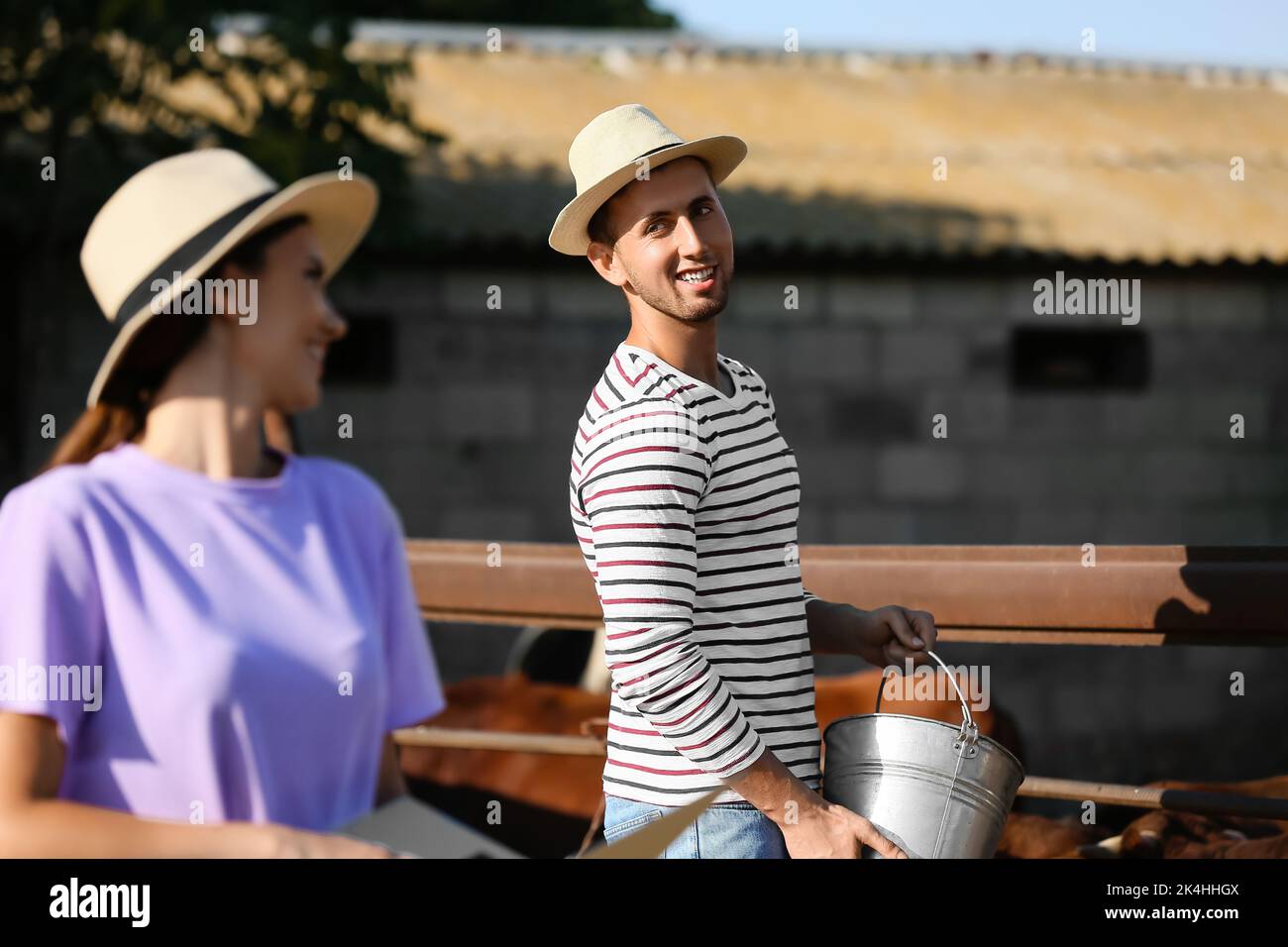 Happy family farmers working hi-res stock photography and images - Alamy