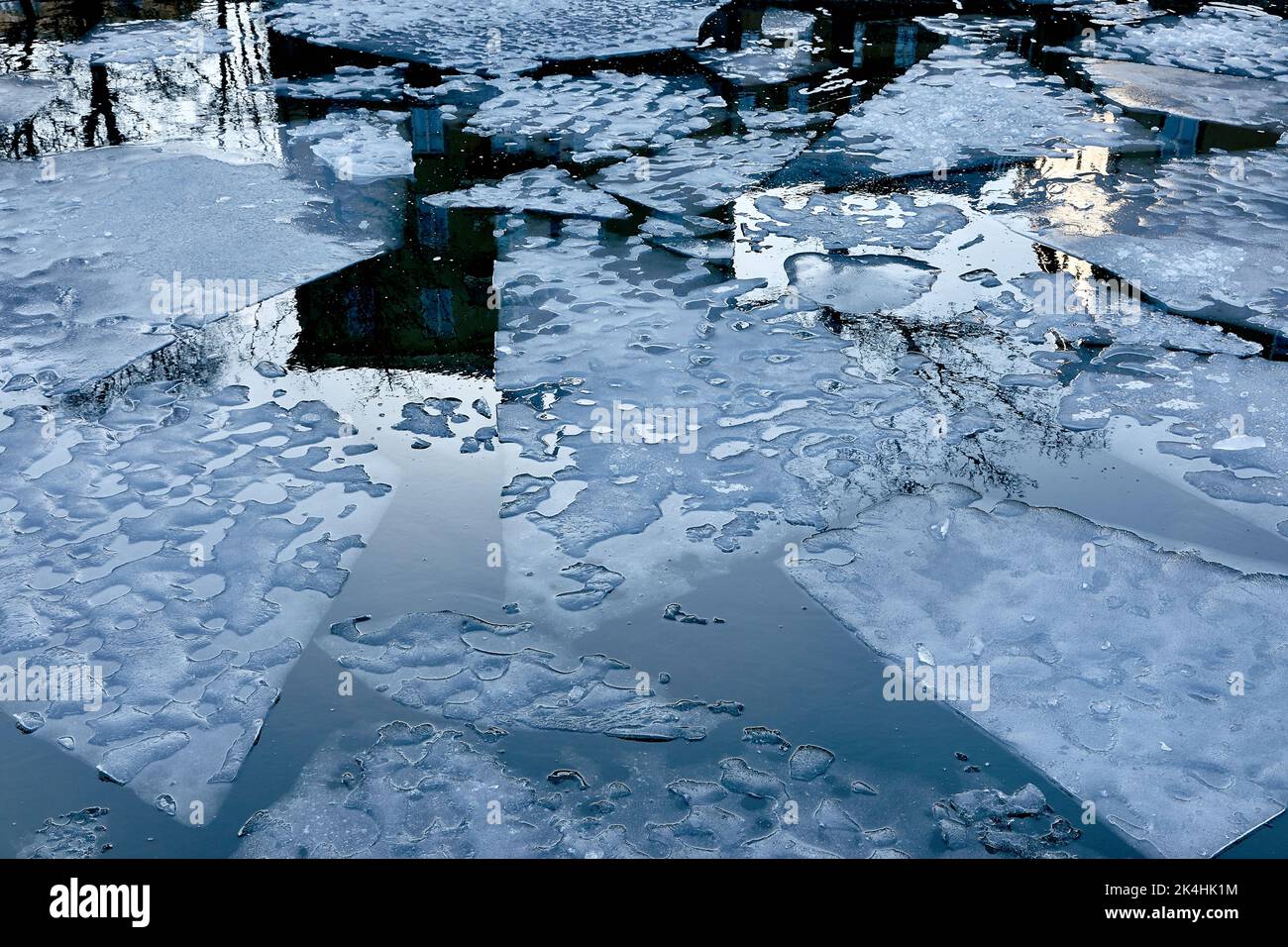 Winter Ice On Water Stock Photo - Alamy