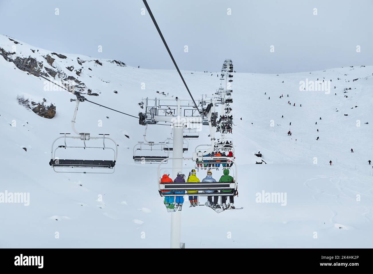 Skiing slopes from the lift Stock Photo - Alamy