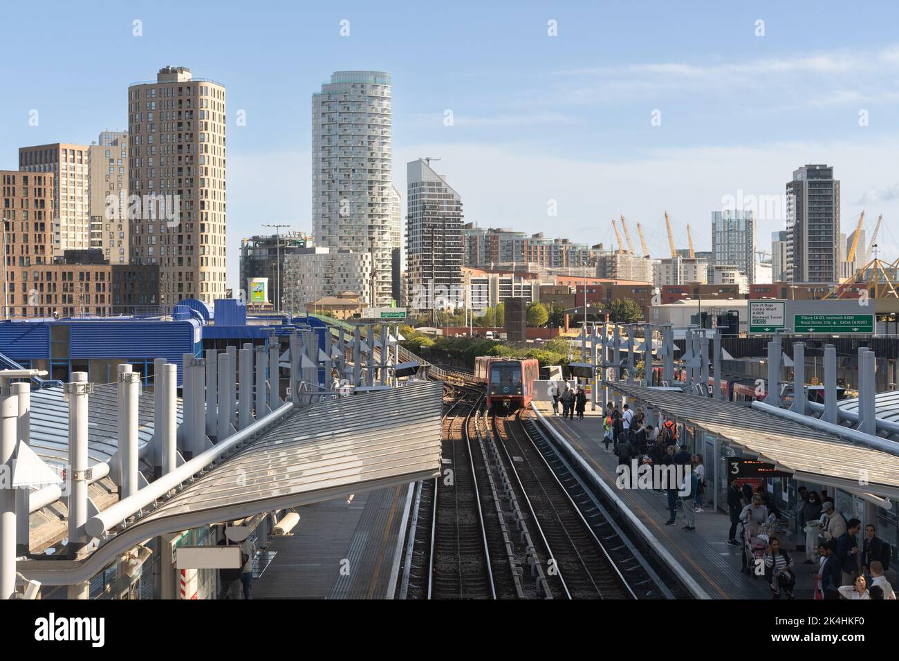 DLR Docklands Light Railway Poplar station Stock Photo - Alamy