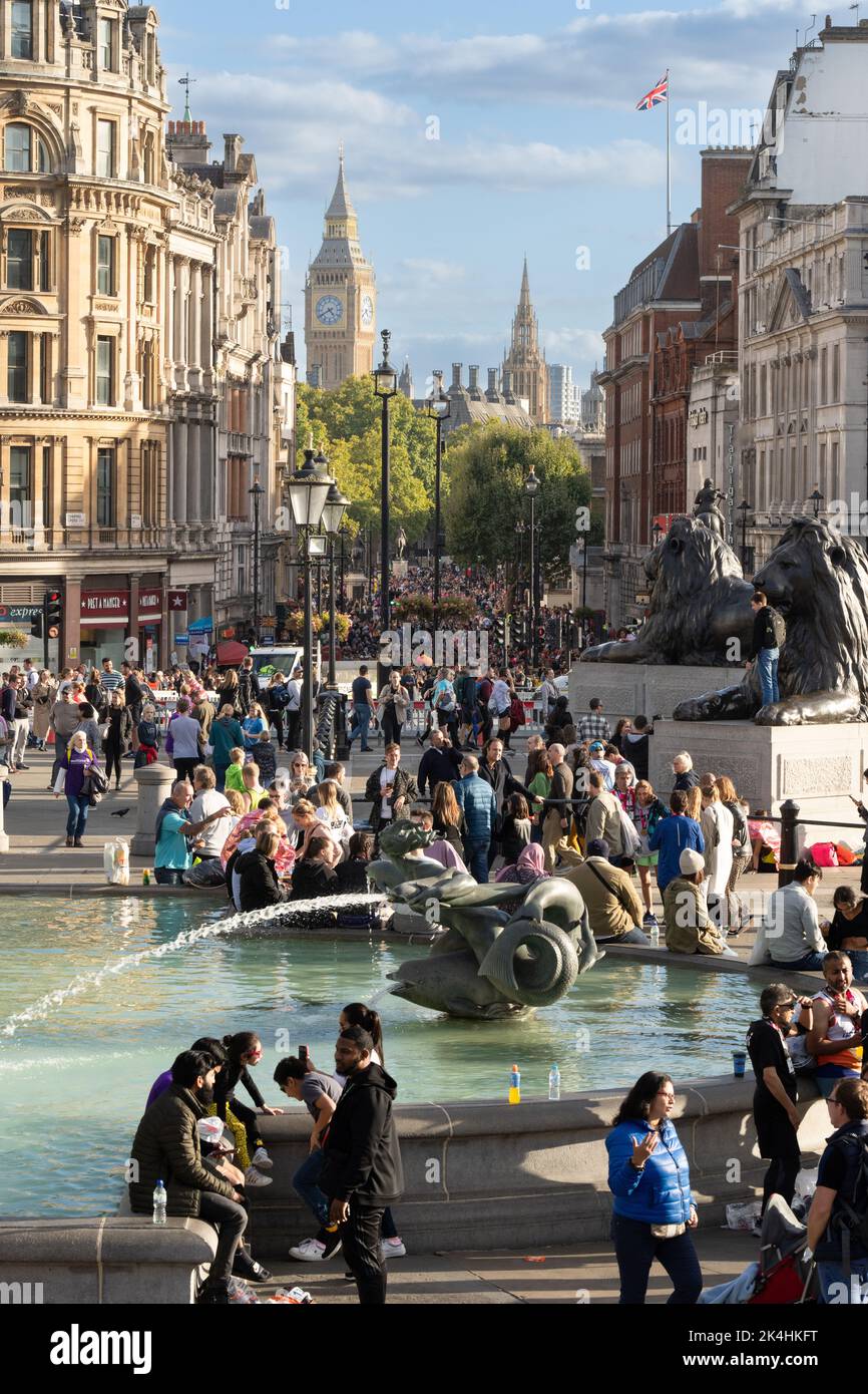 Trafalgar Square towards Whitehall, London Stock Photo - Alamy