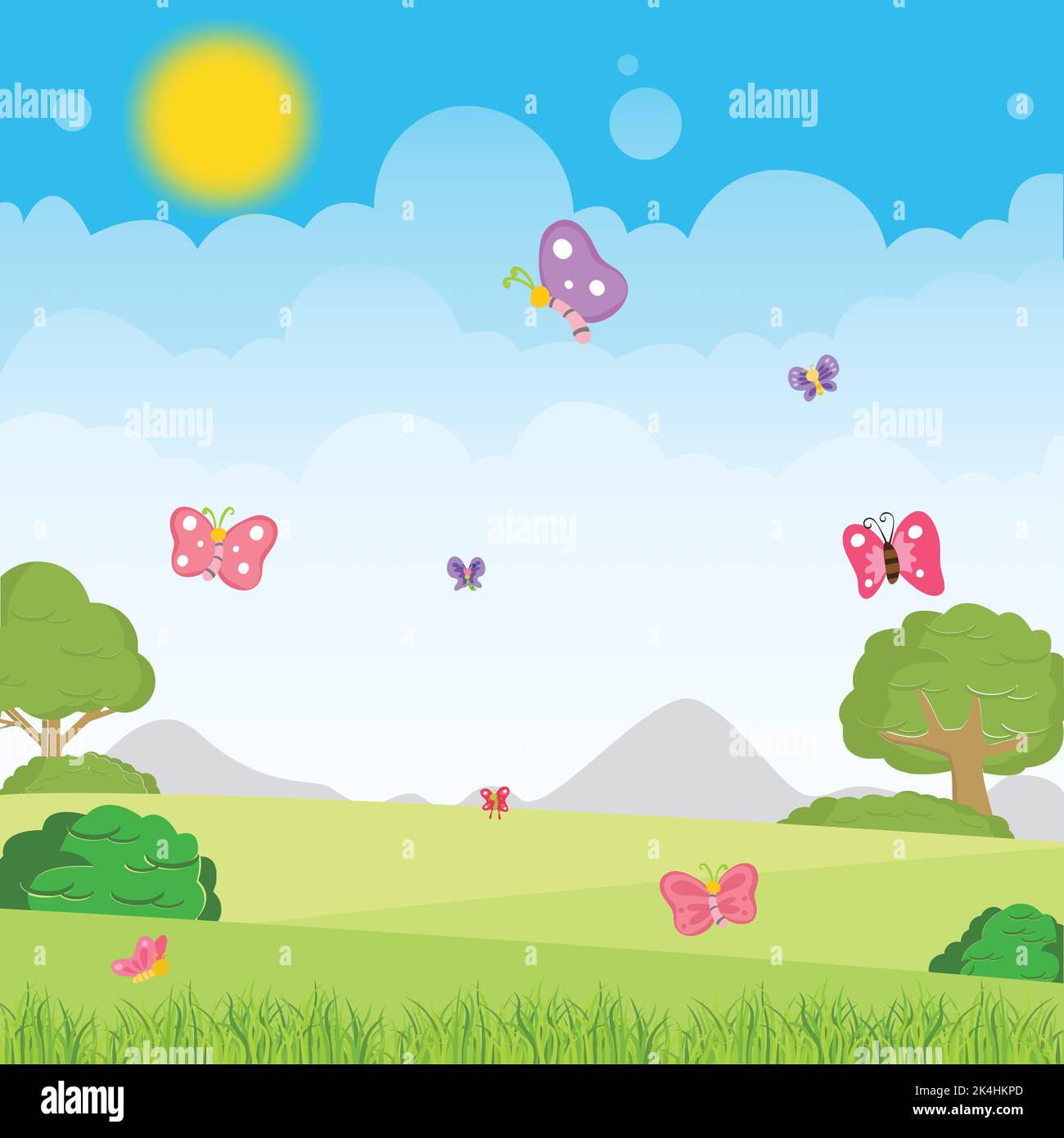 Digitally generated illustration of multiple butterflies flying against ...