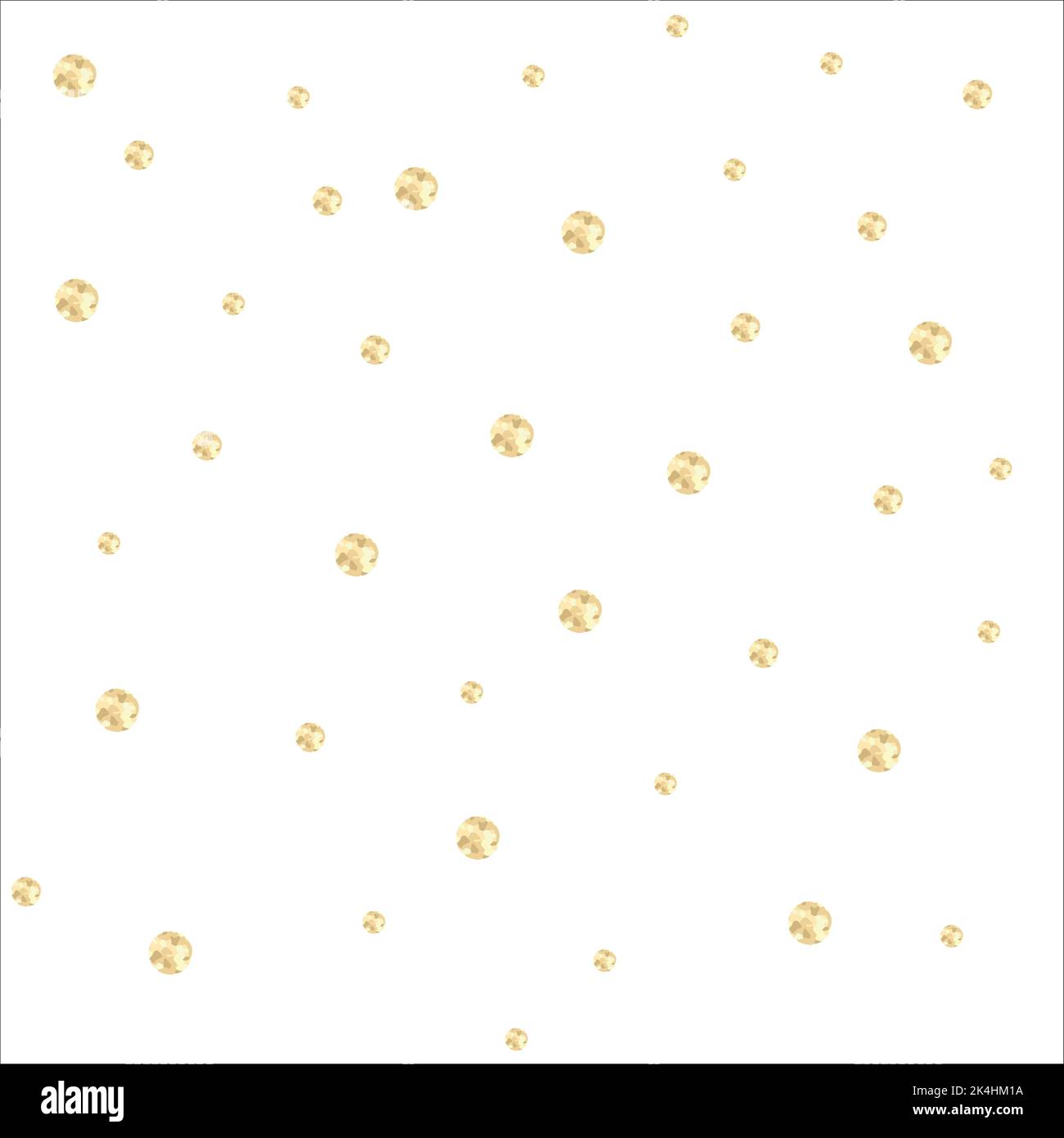 Multiple gold shiny metallic spots on white background. colour fun ...