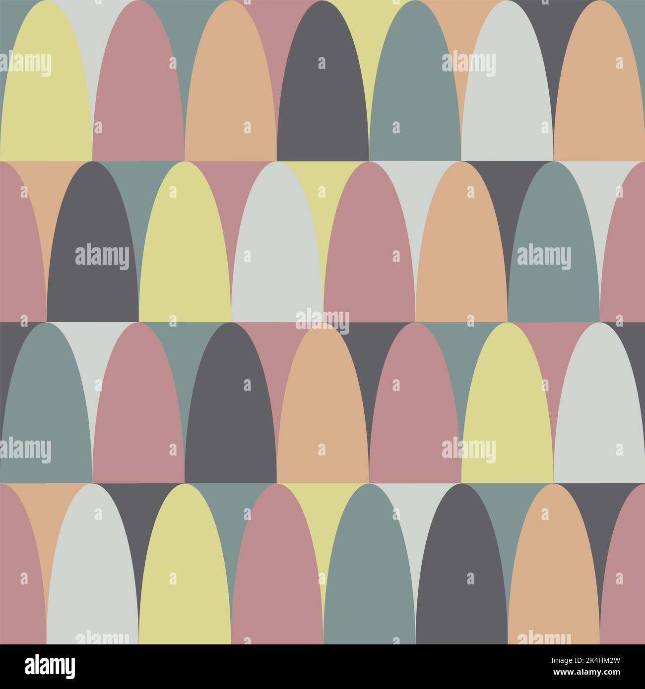 Multiple shapes in pale pastel colours in rows in multi coloured ...