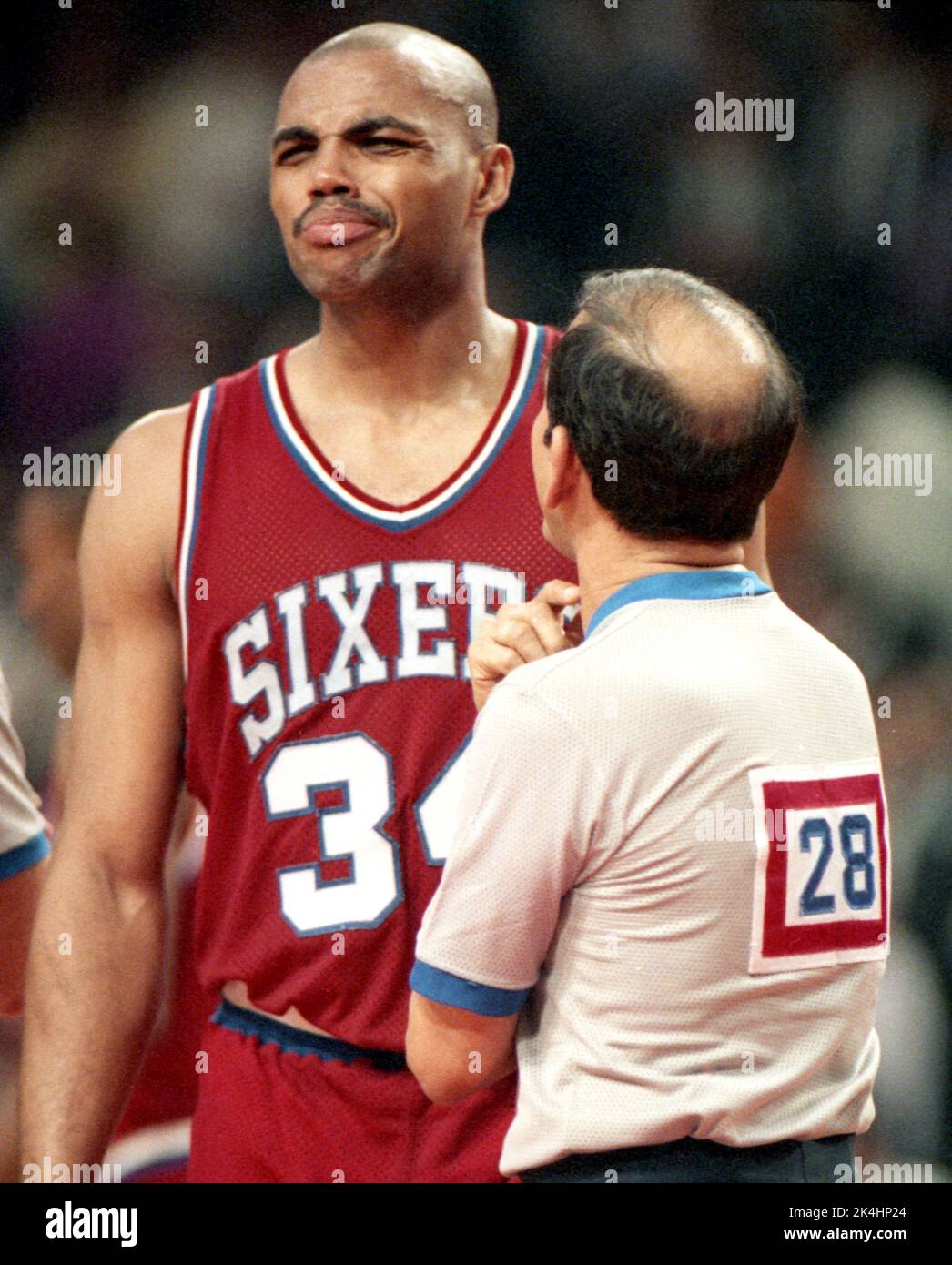 Philadelphia 76ers forward Charles Barkley is shown in game action against the Chicago Bulls, ca ...