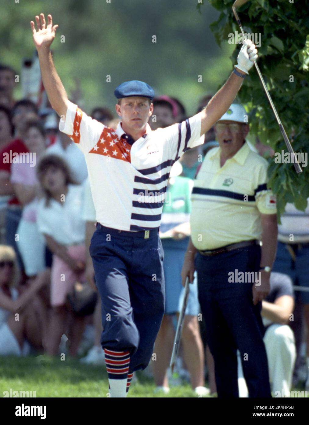 United States golfer Payne Stuart is shown playing the Western Open in ...