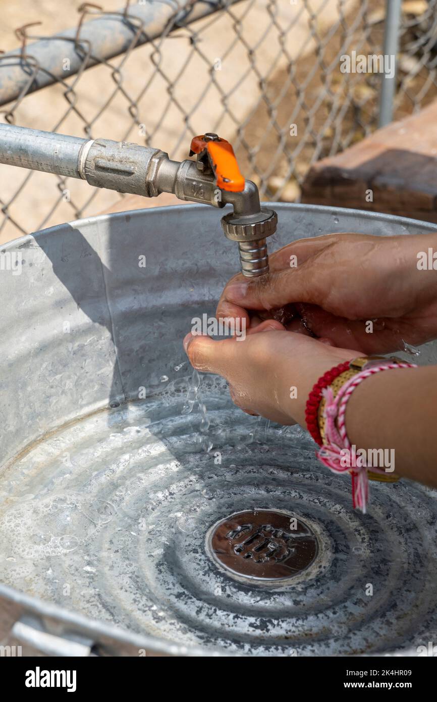 Outdoor hand hygiene hi-res stock photography and images - Alamy