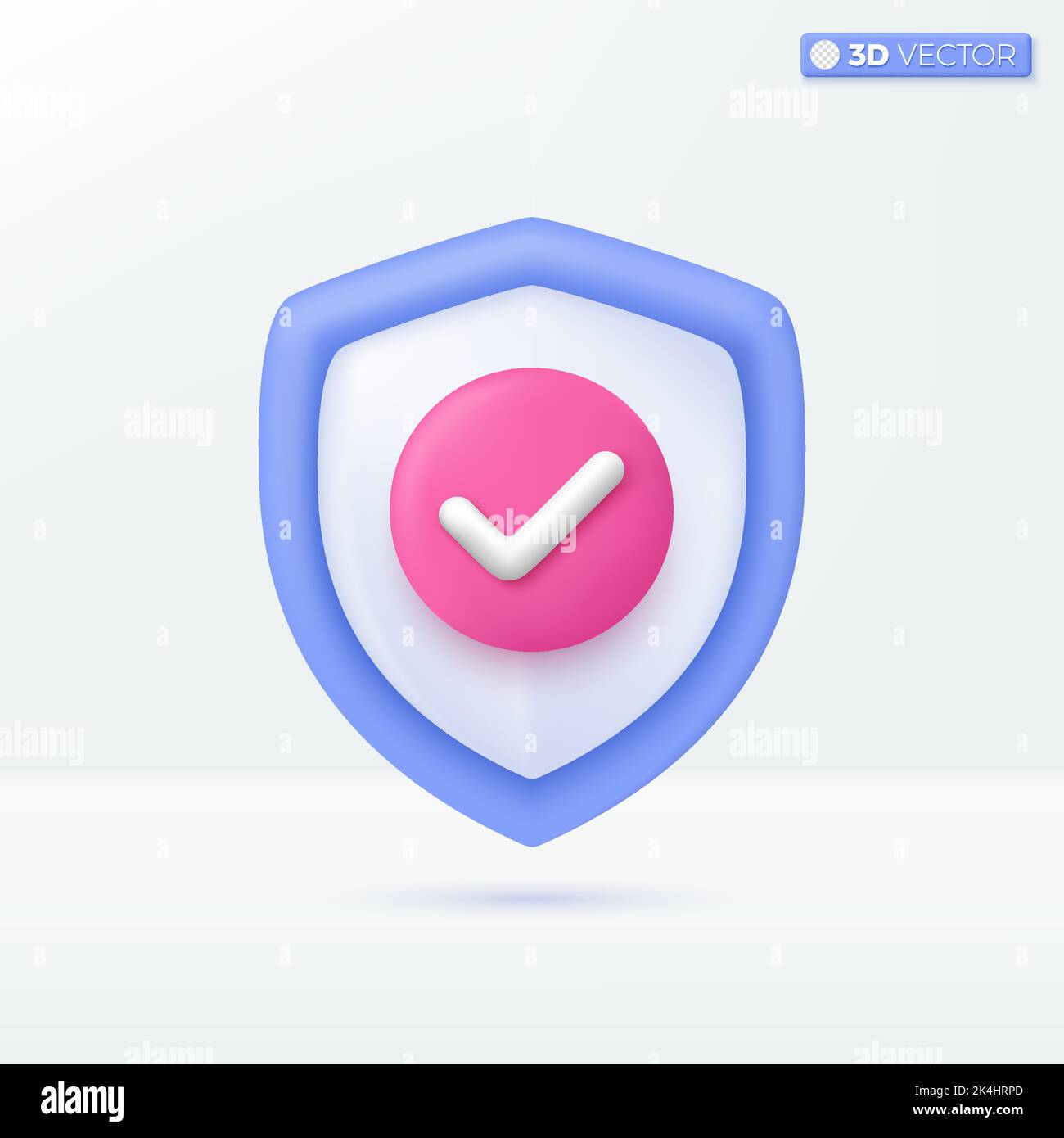 Shield check mark icon symbols. Security, guaranteed, Secure guarding protect concept. 3D vector ...