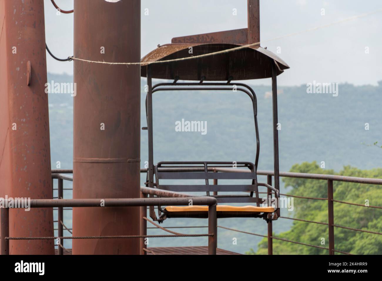 rusty old cable car, cable car ride in the rain, views of the canyon ...