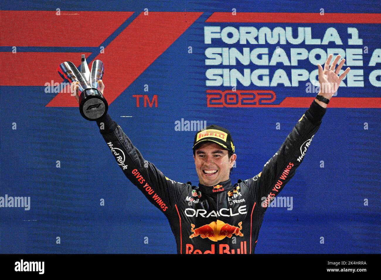 Singapore. 2nd Oct, 2022. Red Bull's Mexican driver Sergio Perez ...