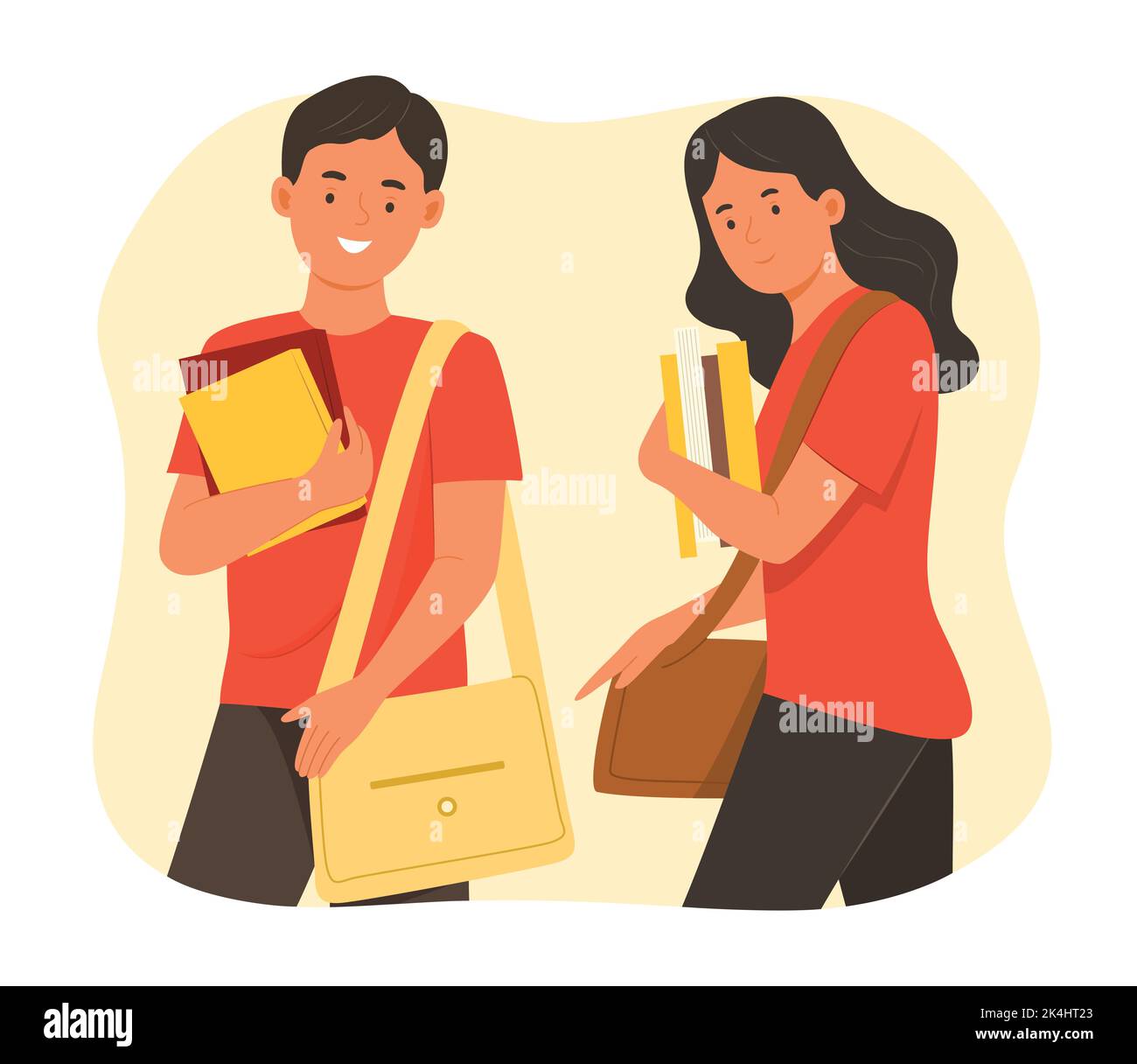 Cute High School Student Boy and Girl Characters for Back to School ...