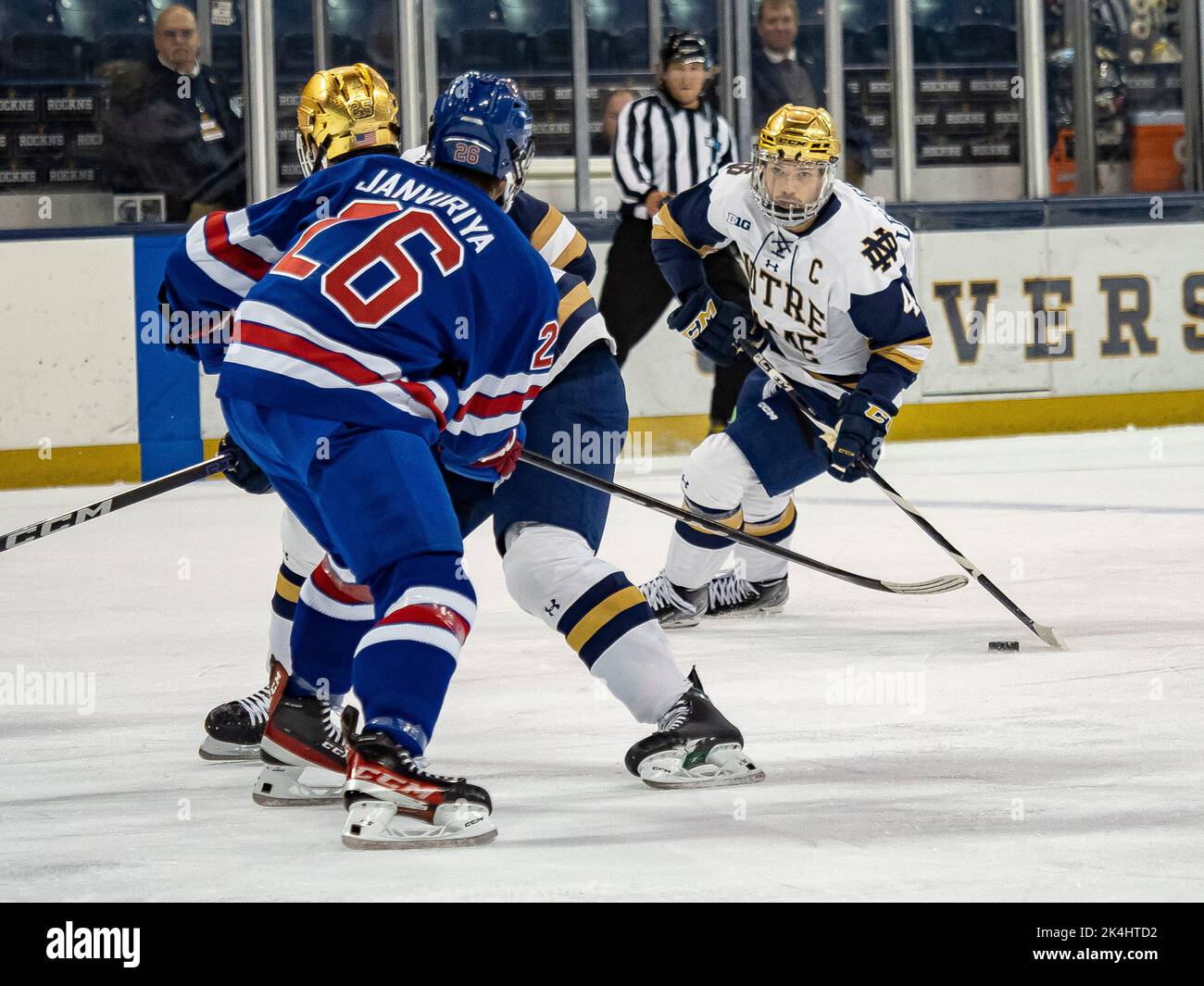 SOUTH BEND, IN - OCTOBER 02: Notre Dame Fighting Irish defenseman Nick ...