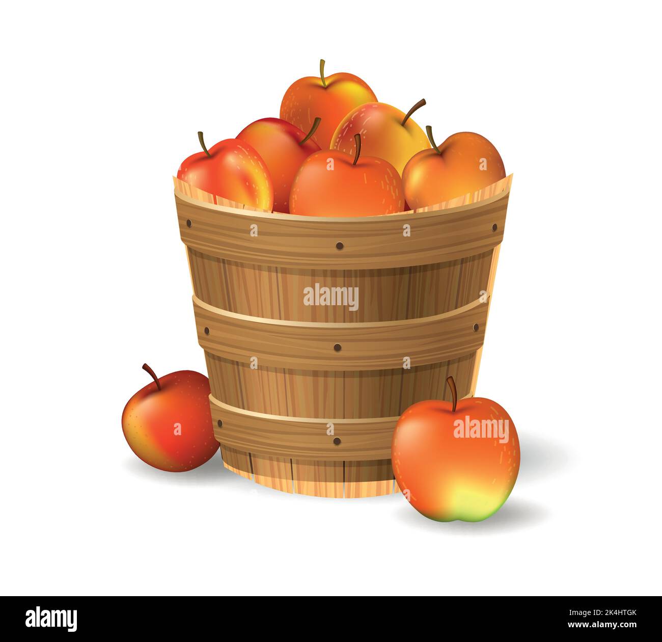 Apples bucket illustration Stock Vector Image & Art - Alamy