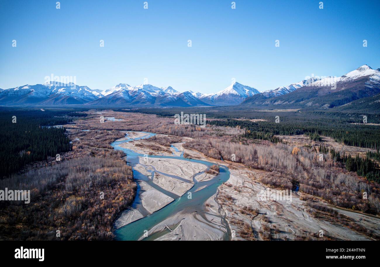 Fall aerial photos shot from the Glenn Highway, on the road to Tok ...