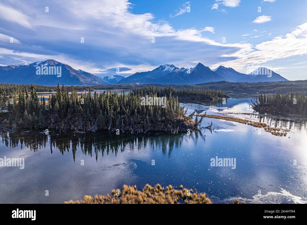 Fall aerial photos shot from the Glenn Highway, on the road to Tok ...