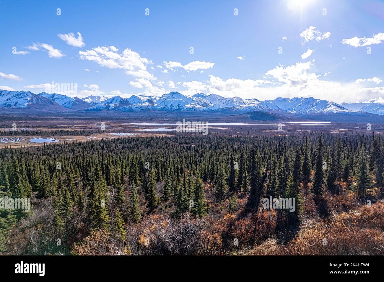 Fall aerial photos shot from the Glenn Highway, on the road to Tok ...