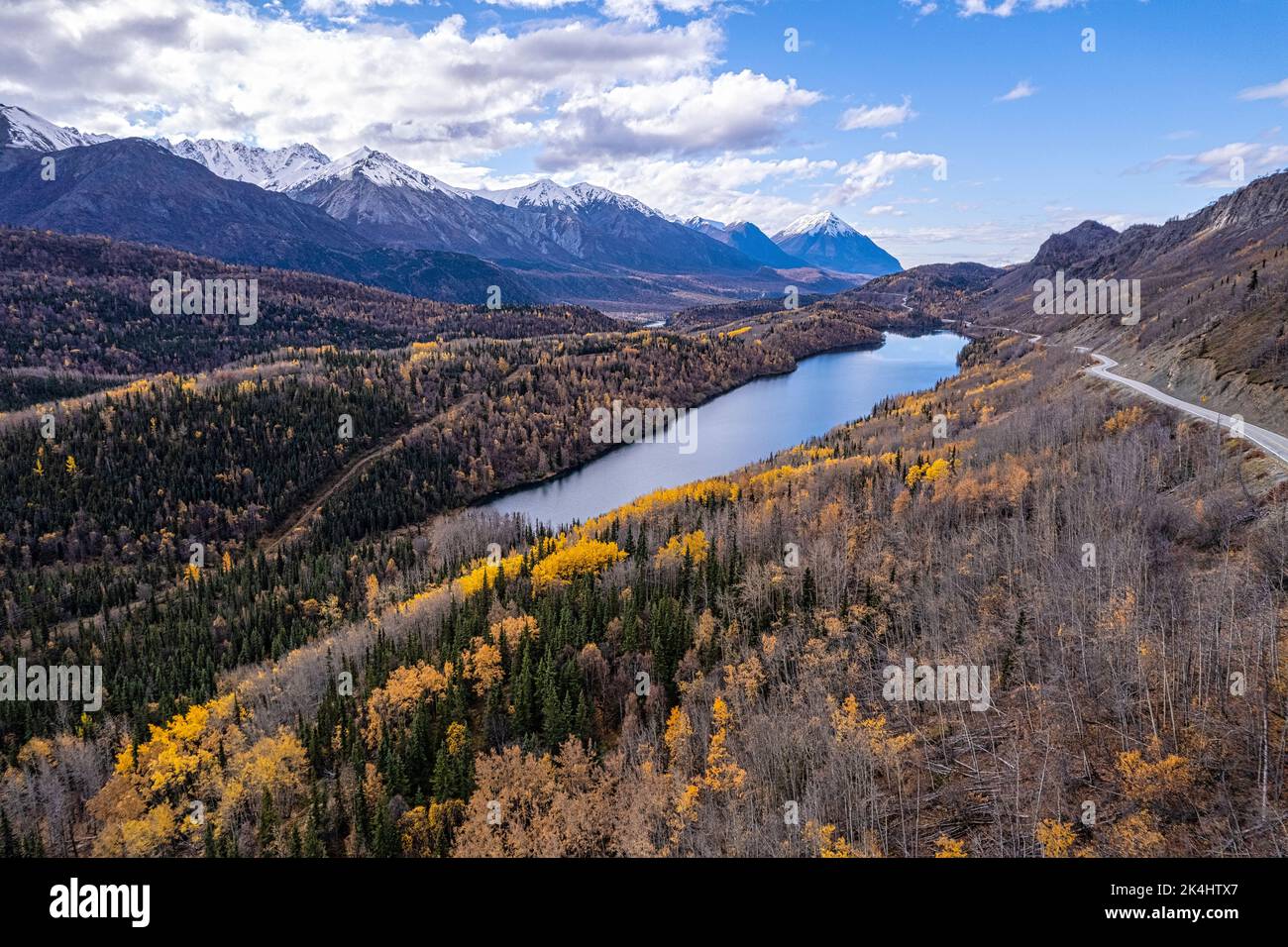 Fall aerial photos shot from the Glenn Highway, on the road to Tok ...