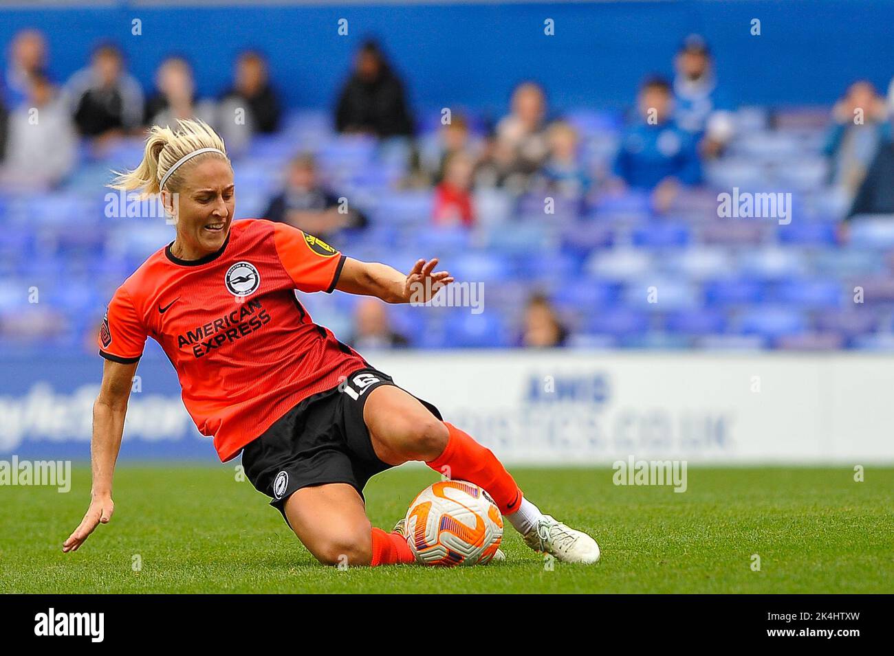 Birmingham,UK. 2nd October, 2022. Emma Kullberg of Brighton makes a key ...