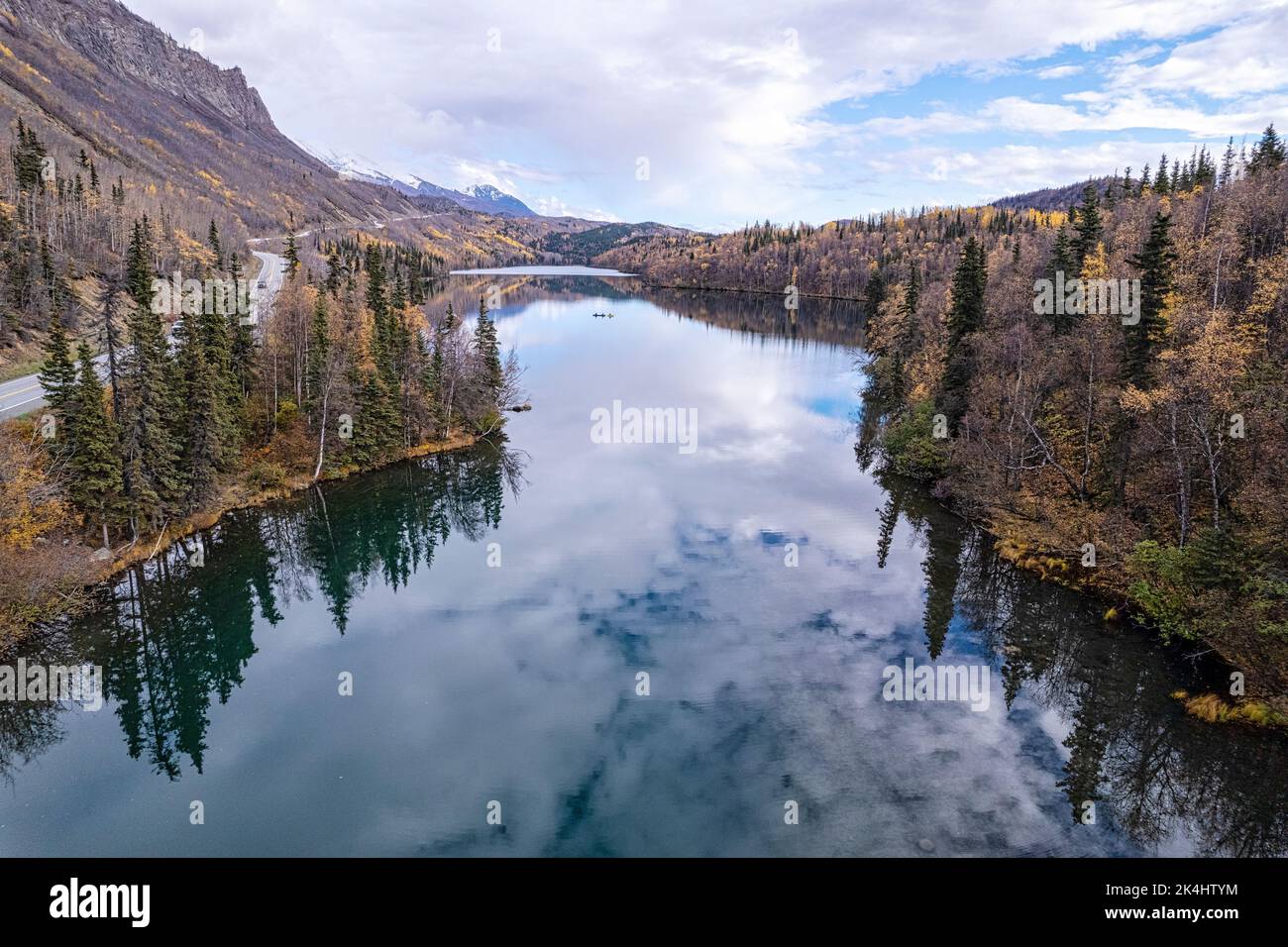 Fall aerial photos shot from the Glenn Highway, on the road to Tok ...