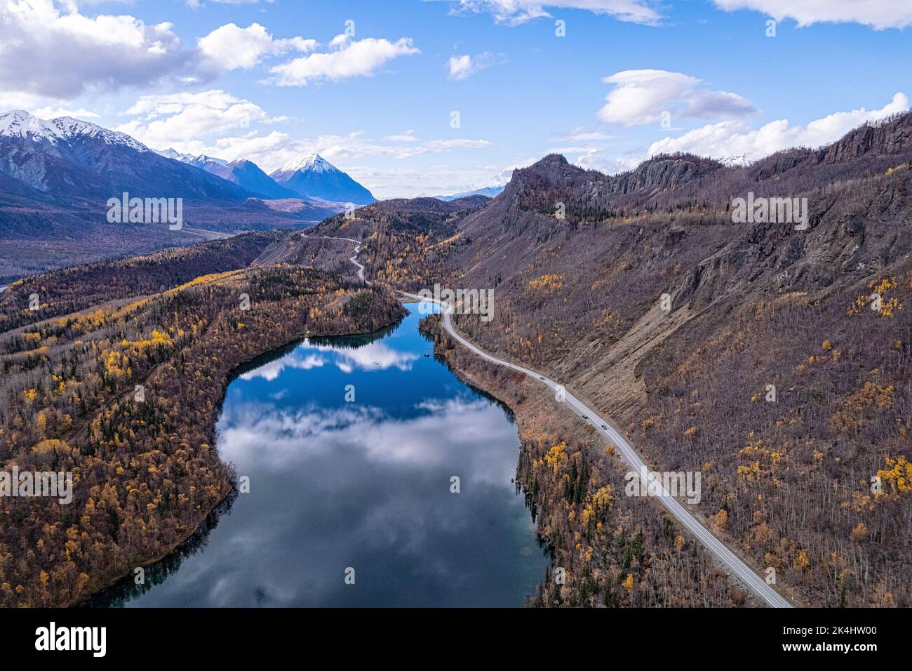 Fall aerial photos shot from the Glenn Highway, on the road to Tok ...