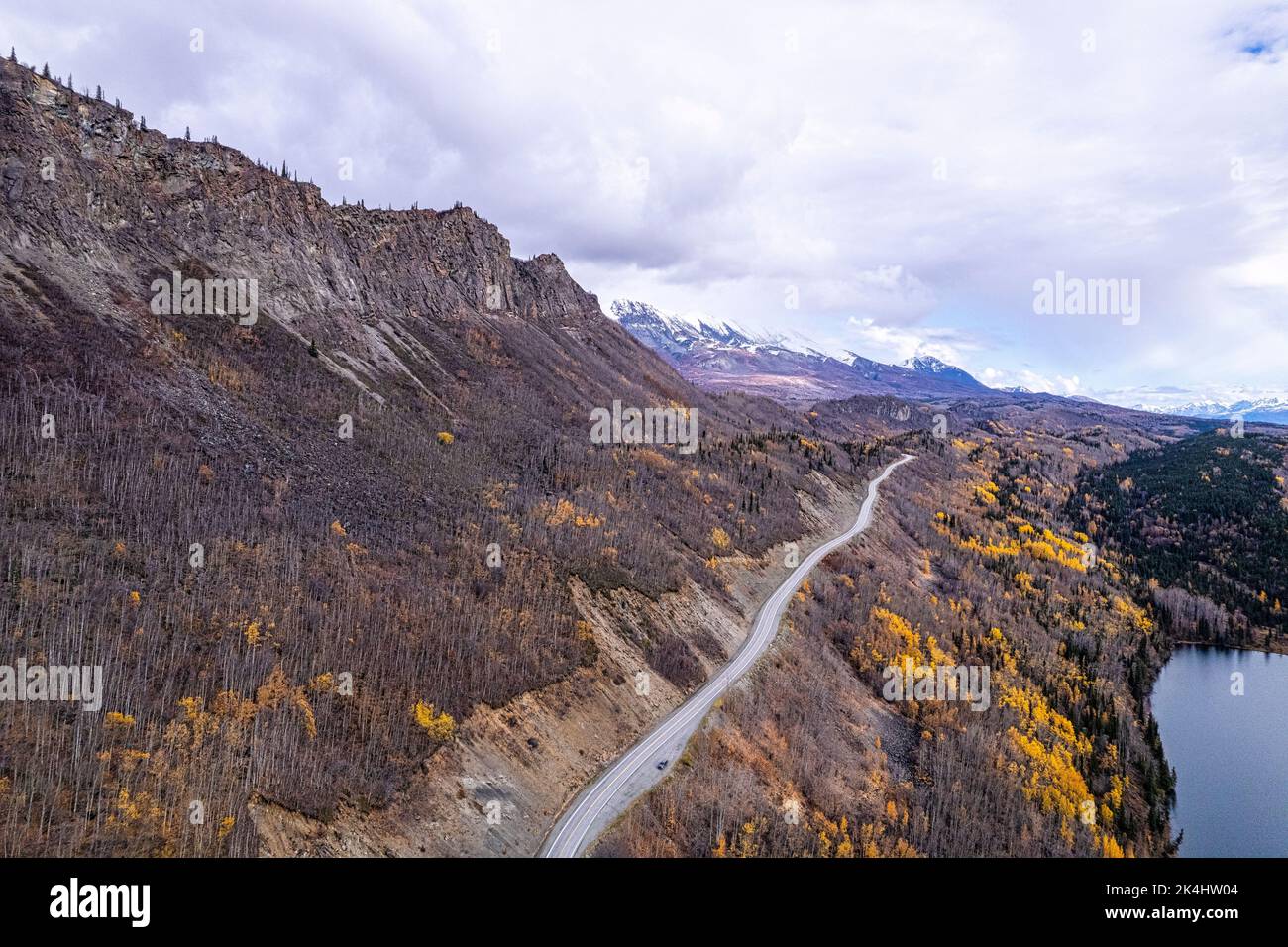 Fall aerial photos shot from the Glenn Highway, on the road to Tok ...