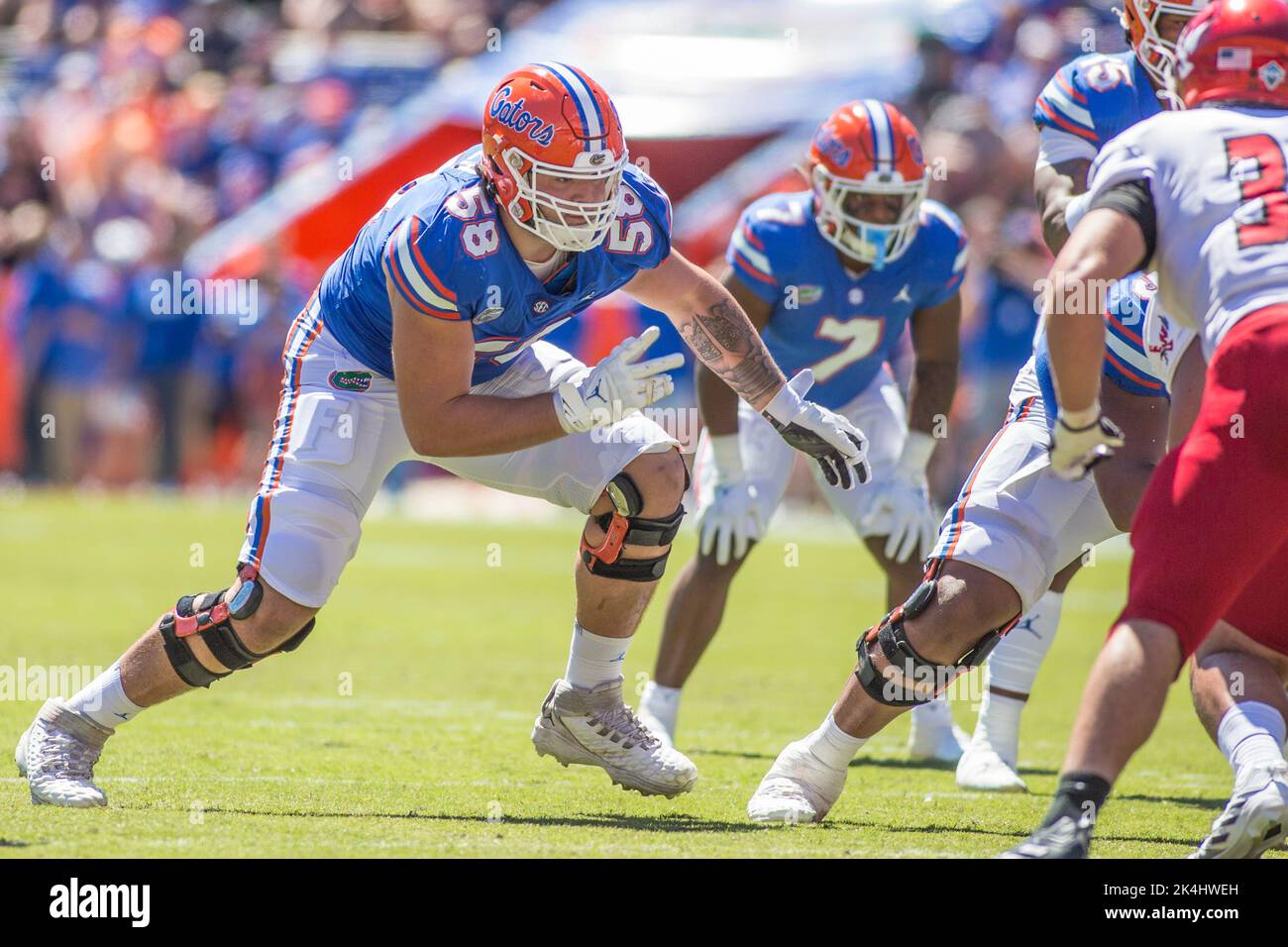 October 2, 2022: Florida Gators offensive lineman Austin Barber (58 ...